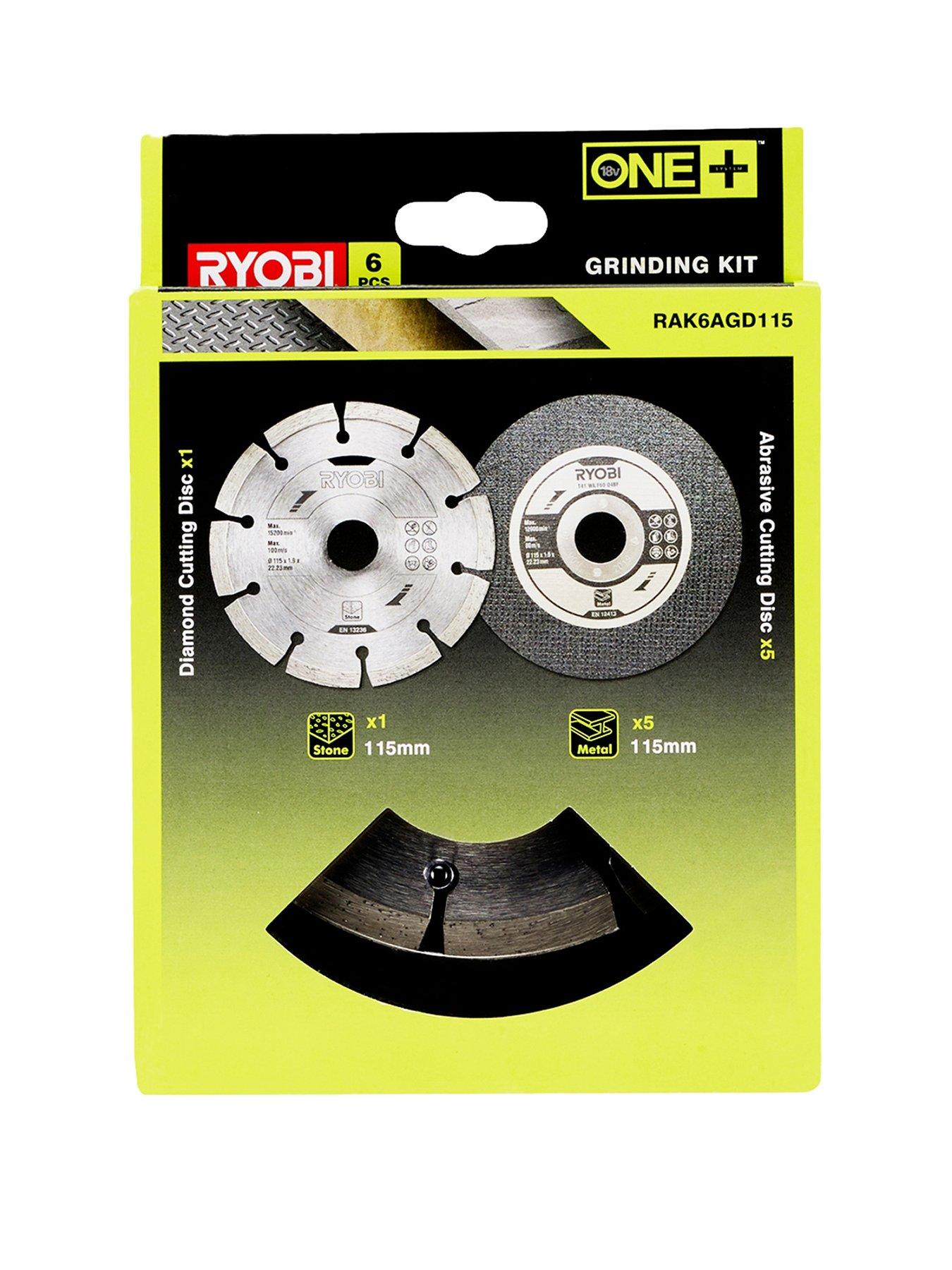 RYOBI RAK6AGD115 Angle Grinder 115mm Cutting Kit (6-Piece) | Very