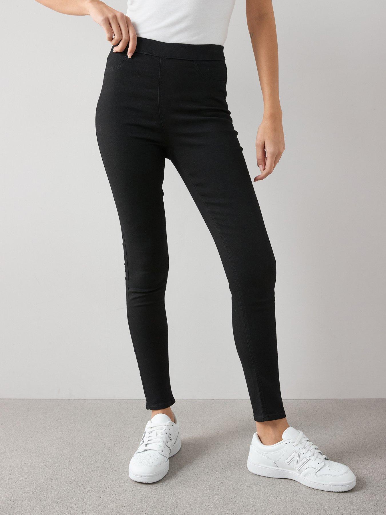 The Very Collection High Waist Denim Jeggings - Black | Very