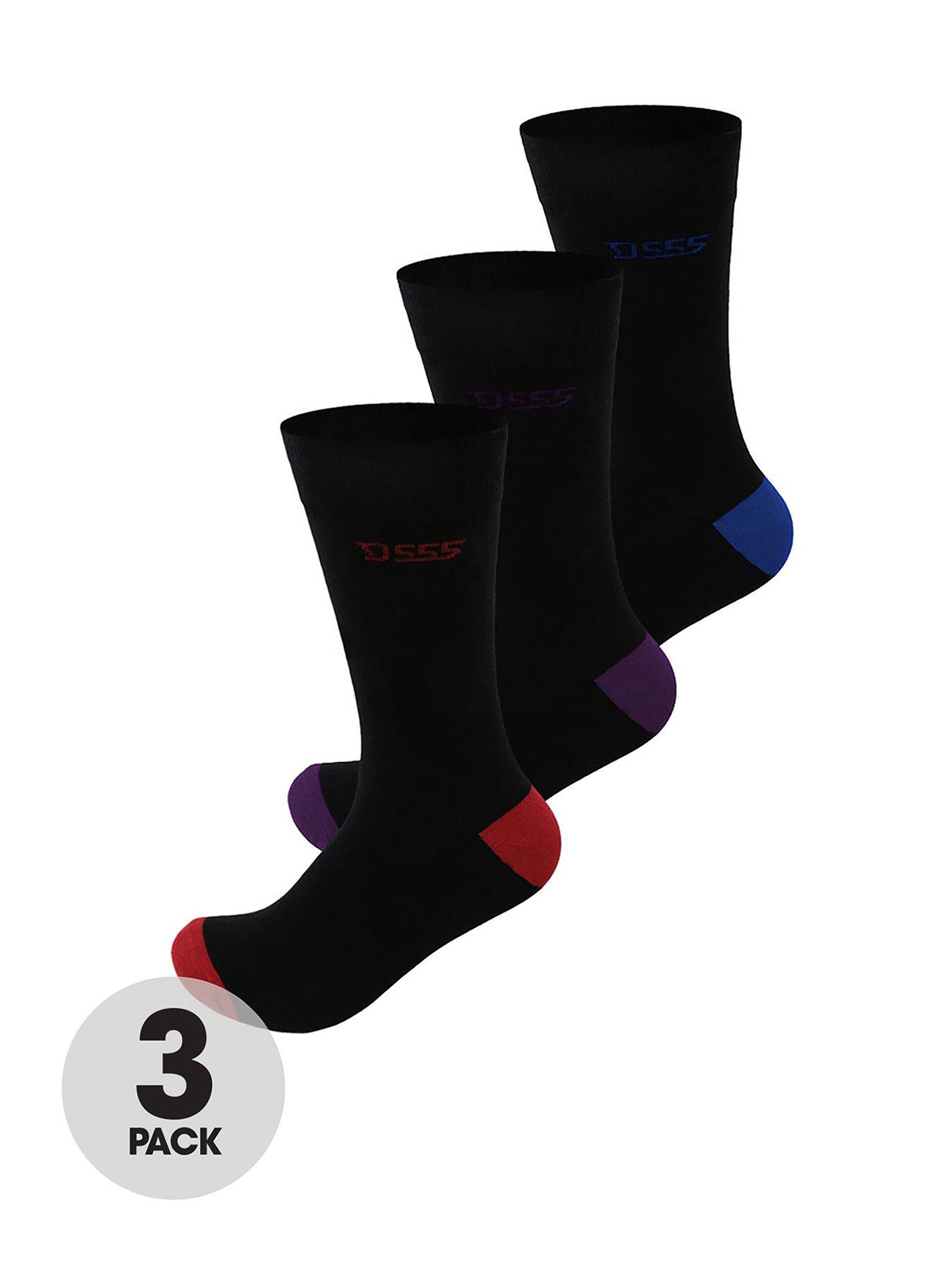 D555 Phoenix 3 Pack Cotton Rich Luxury Socks | Very