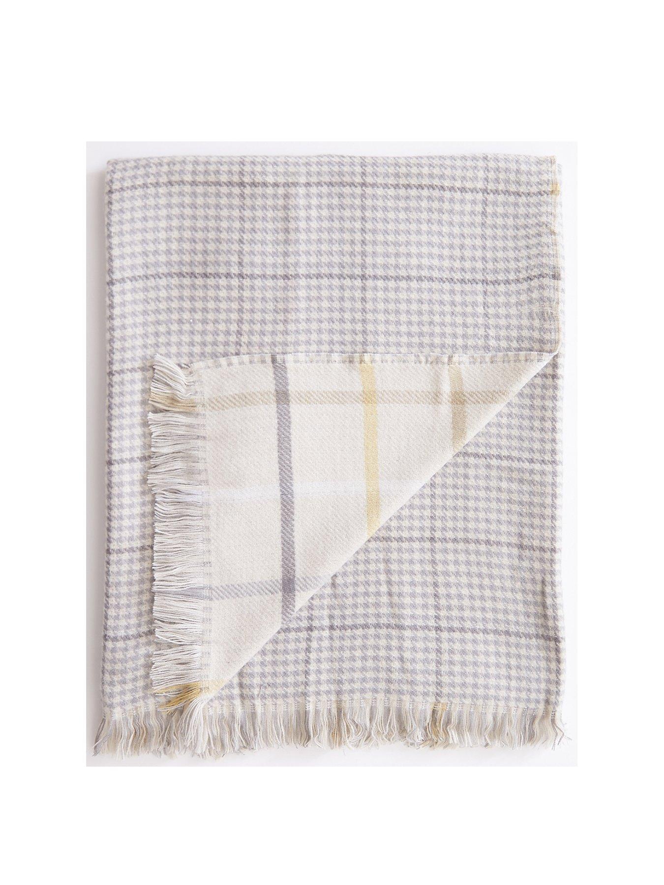 Cascade Home Roma Check Throw - Natural | Very.co.uk