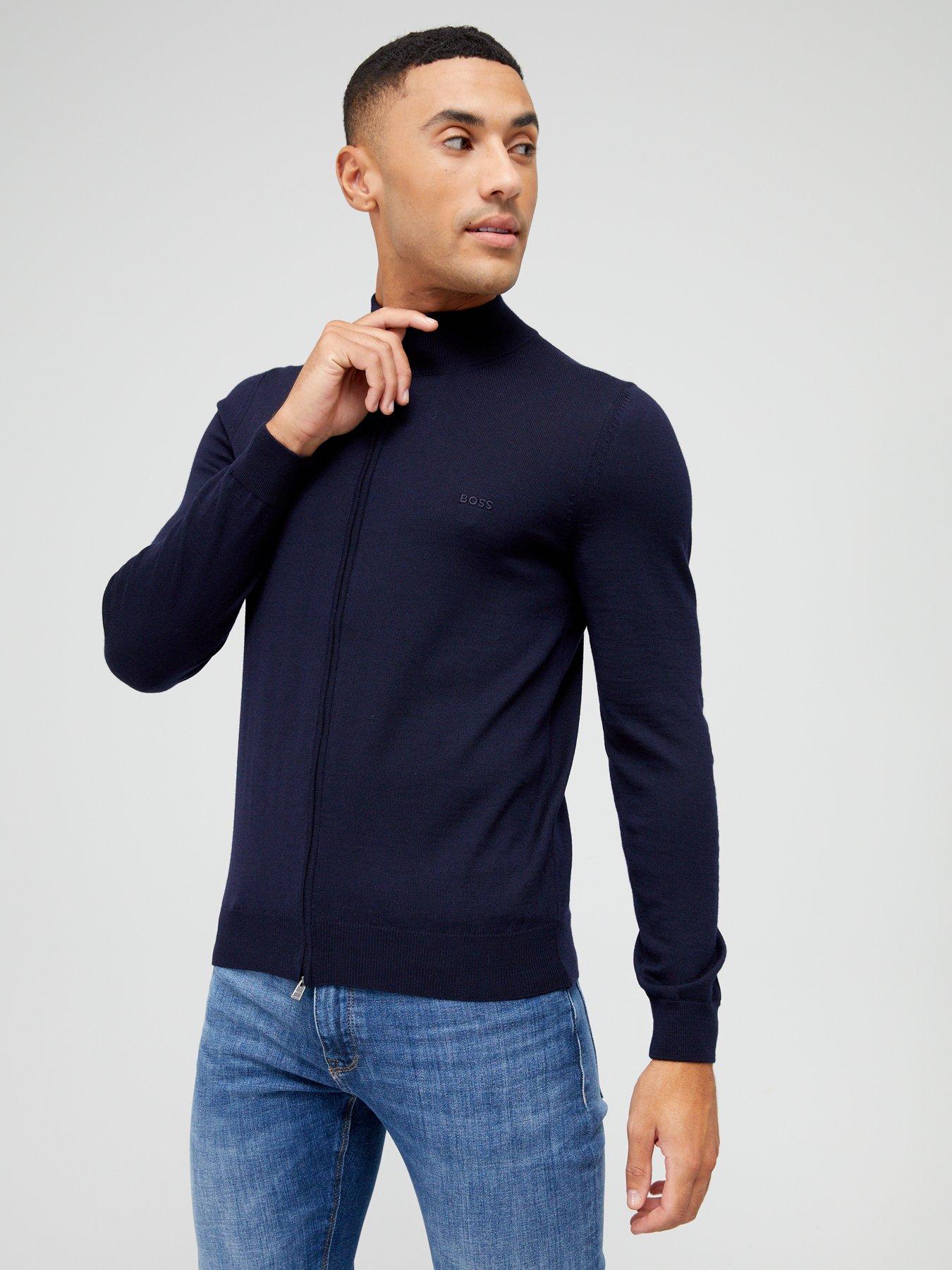 BOSS Balonso-l Zip Thru Cardigan - Dark Blue | Very