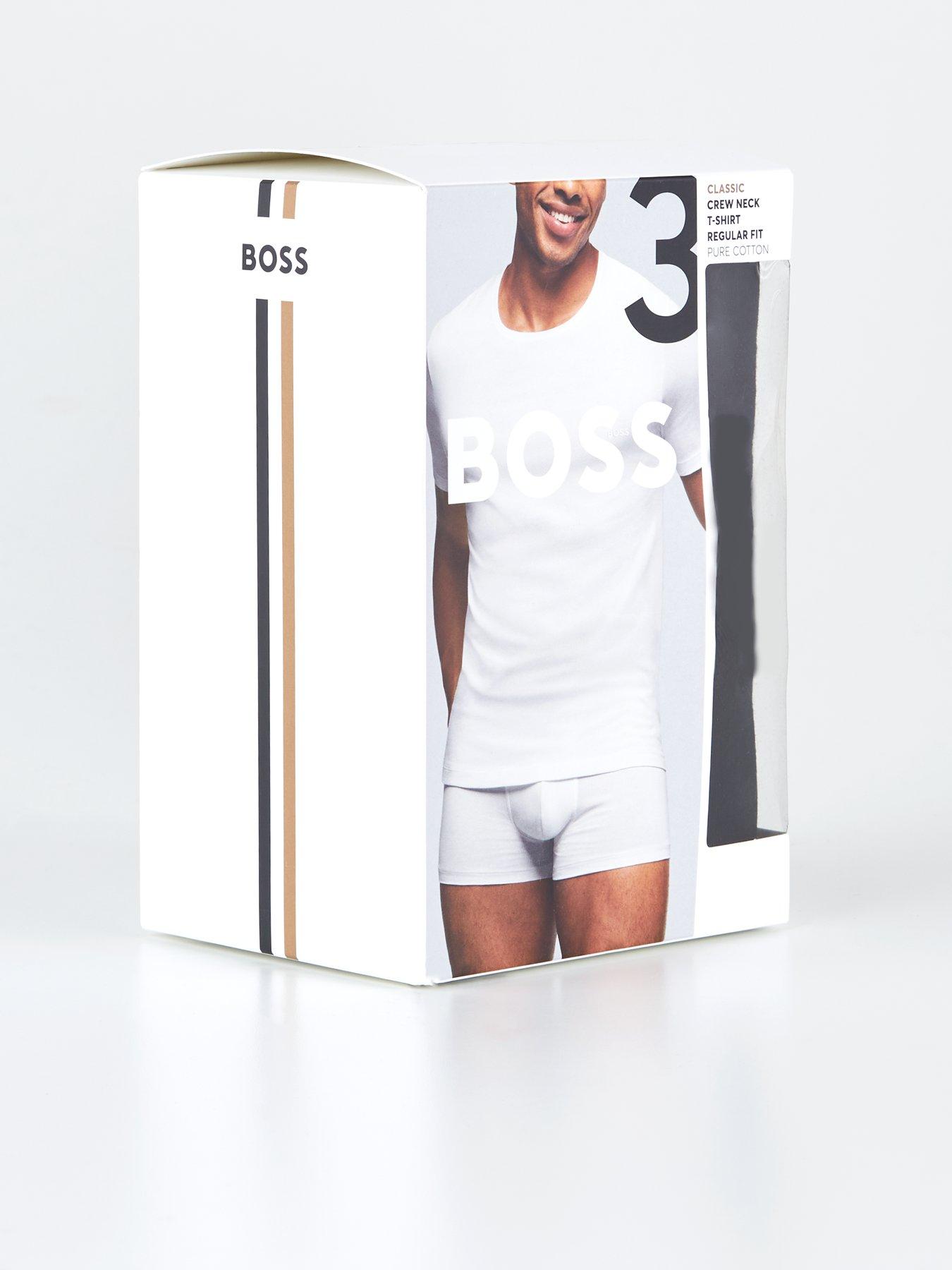 BOSS 3 Pack Classic Crew T-Shirt - Black | Very