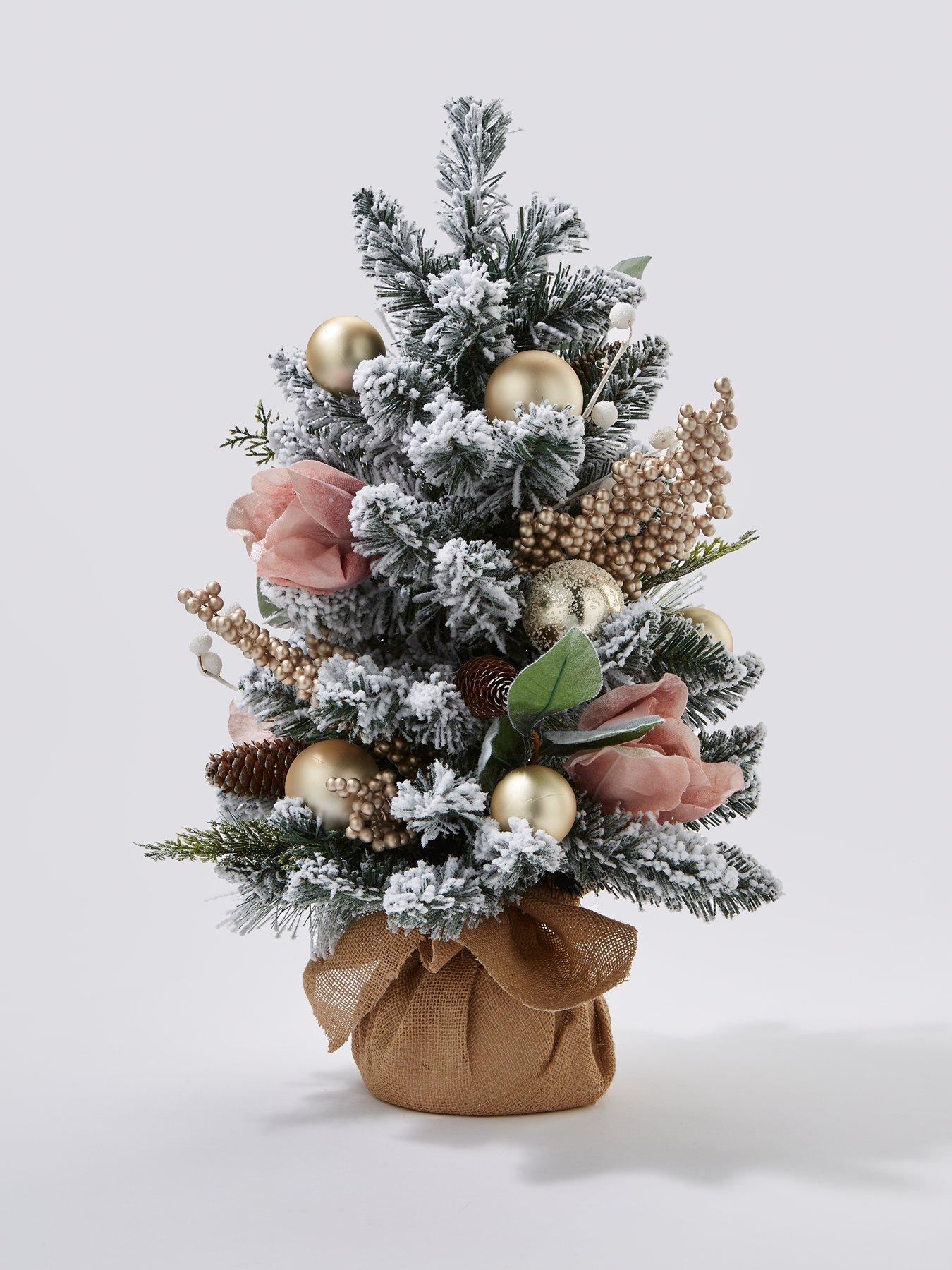 Very Home Frosted Rose Table Top Tree | Very