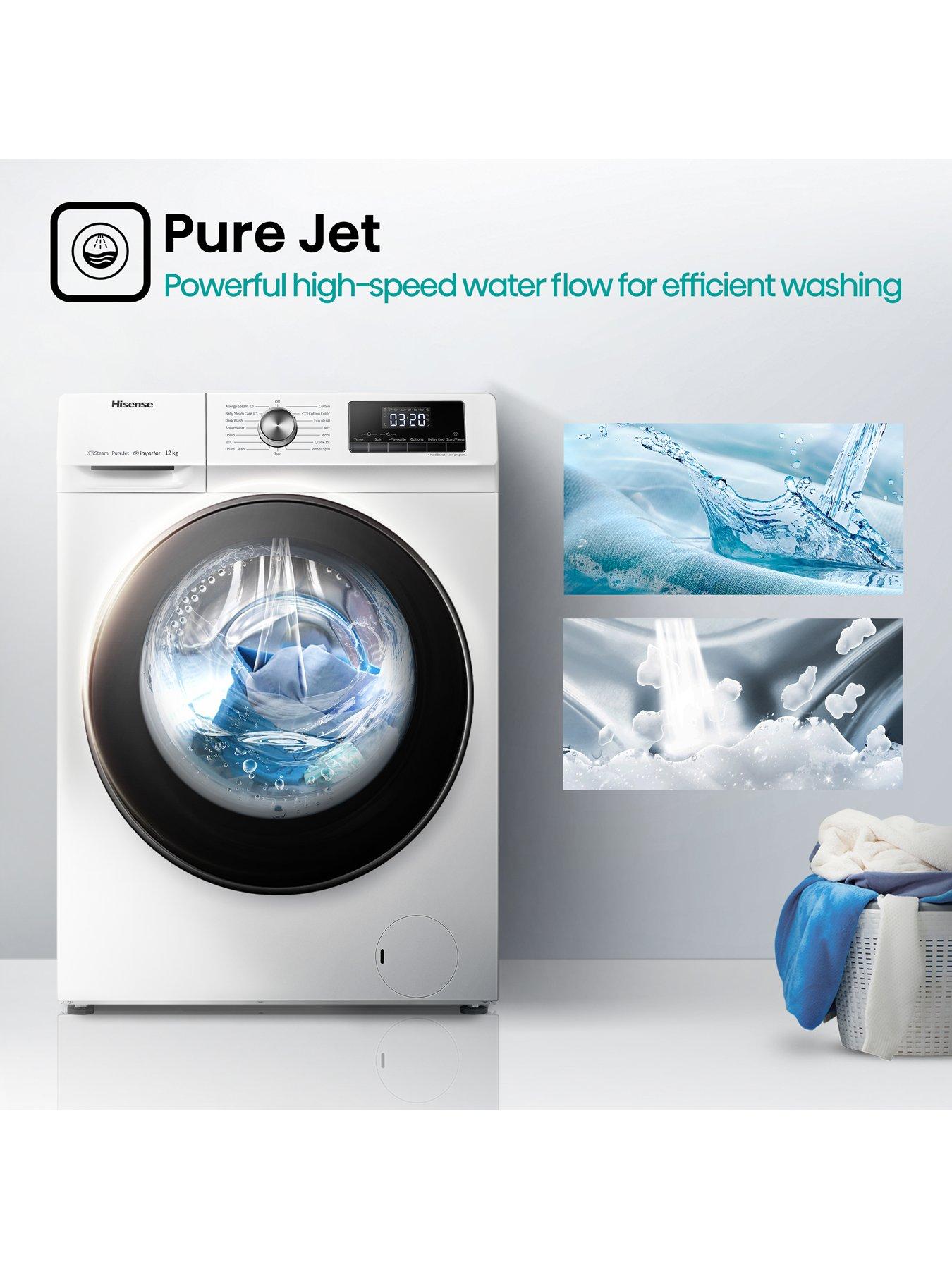 Hisense 3 Series WFQA1214EVJM 12kg Load, 1400 Spin Washing Machine with ...