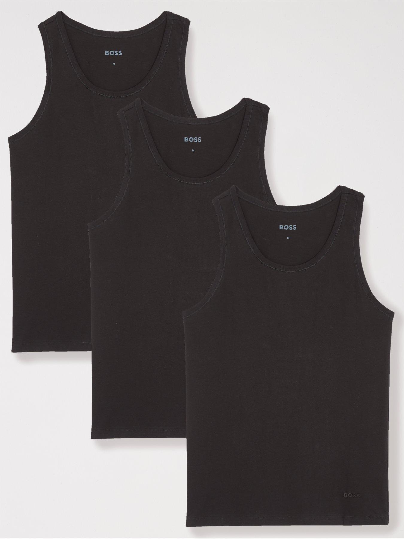 BOSS Bodywear 3 Pack Classic Vests - Black | Very