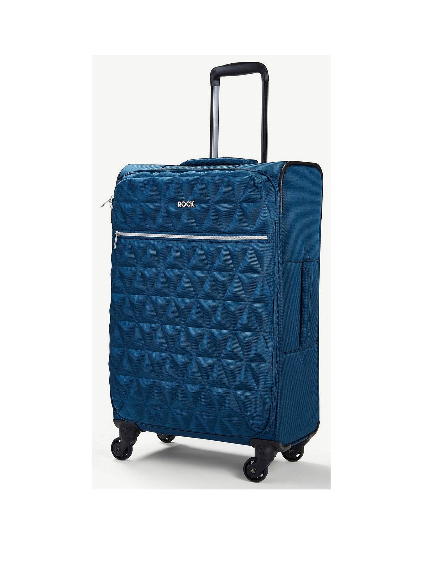 Rock Luggage Jewel 4 Wheel Soft Large Suitcase Blue Very