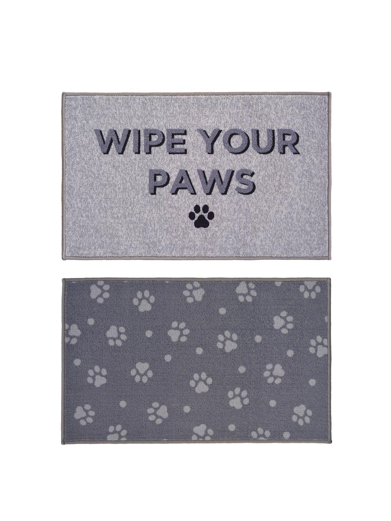 The Very Collection Wipe Your Paws Set of 2 Doormats - Grey | Very
