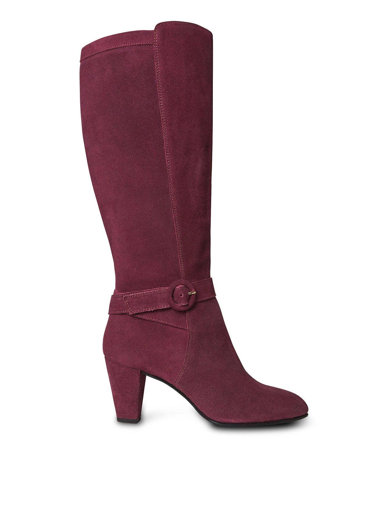 Joe Browns Now And Forever High Leg Suede Boots-burgundy | very.co.uk