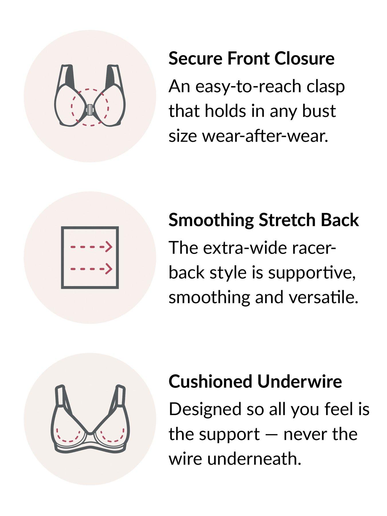 Glamorise Front Close Smoothing Underwire Bra - Black | Very