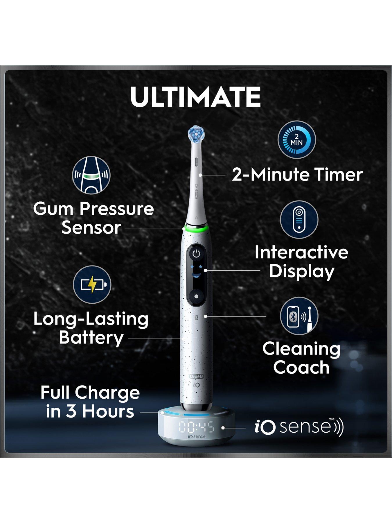 Oral-B iO10 Stardust White Electric Toothbrush + Charging Travel Case ...