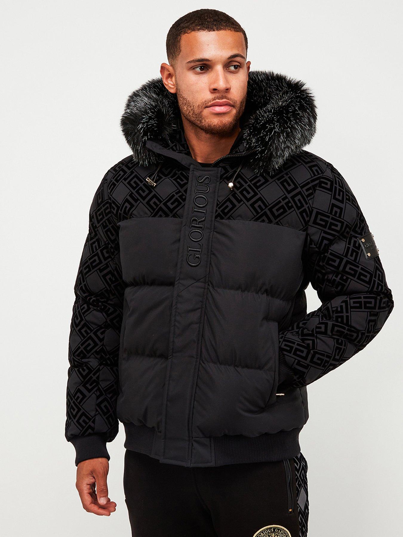 Glorious Gangsta Lavin Padded Bomber Jacket - Black | very.co.uk
