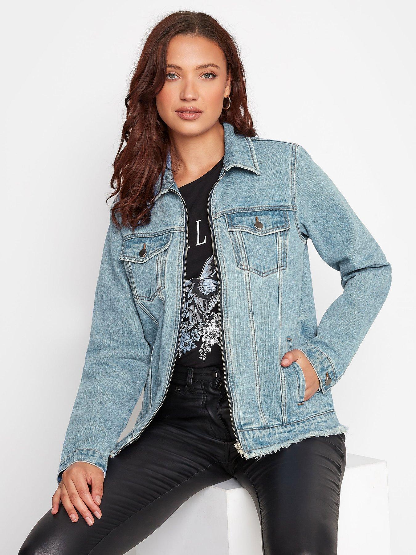 Long Tall Sally Zip Through Denim Jacket - Blue | Very