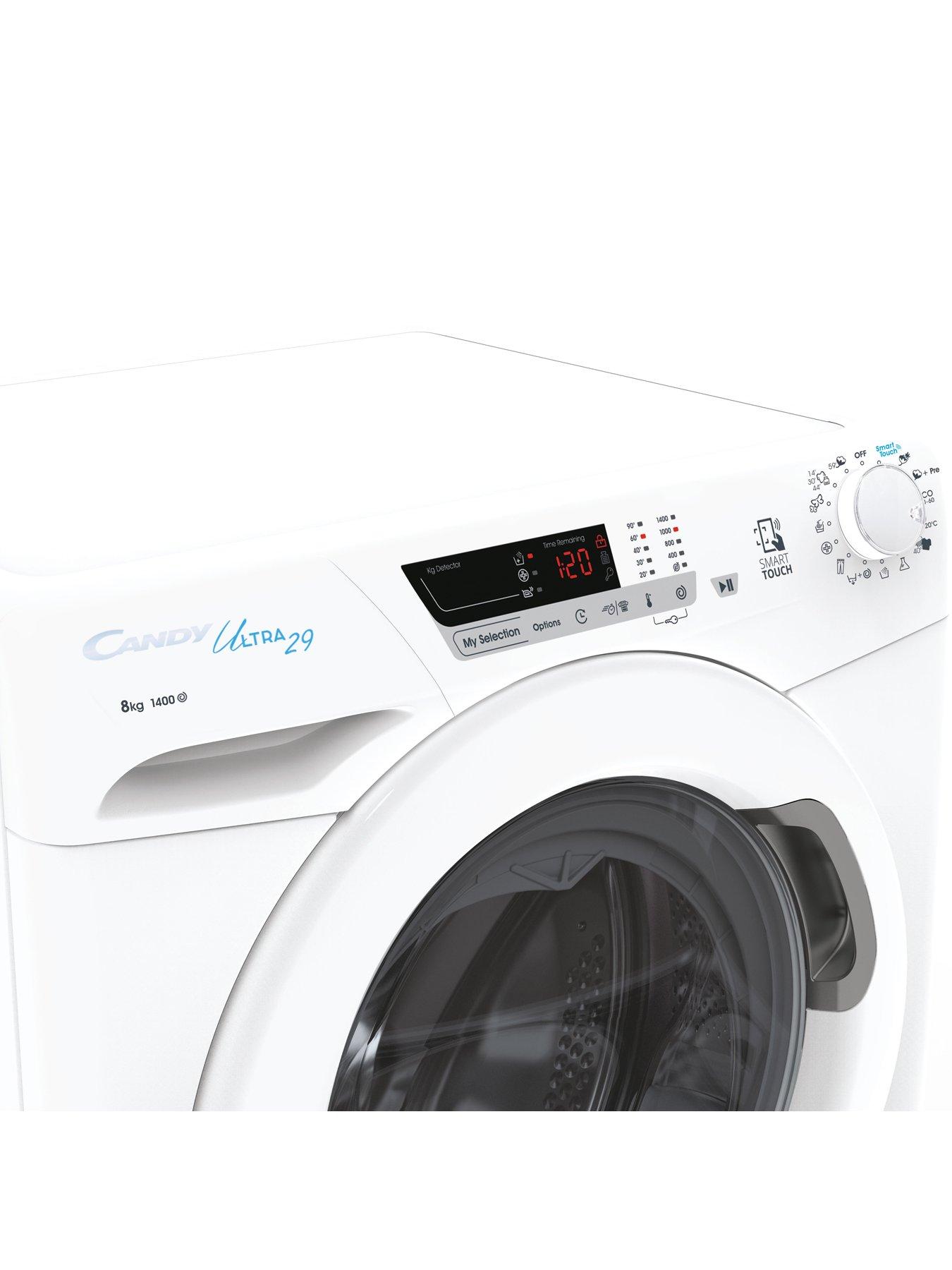 Candy Ultra HCU1482DE 8kg Load, 1400rpm Spin Freestanding Washing ...