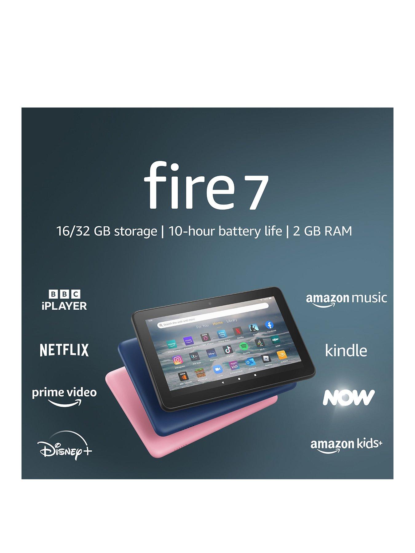 Amazon Fire 7 Tablet - 7-inch display, 16GB Storage (2022 release) | Very