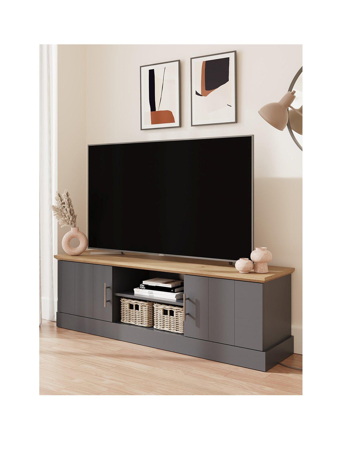 GFW Kendal Large TV Unit - Fits up to 65 inch TV - Blue | very.co.uk