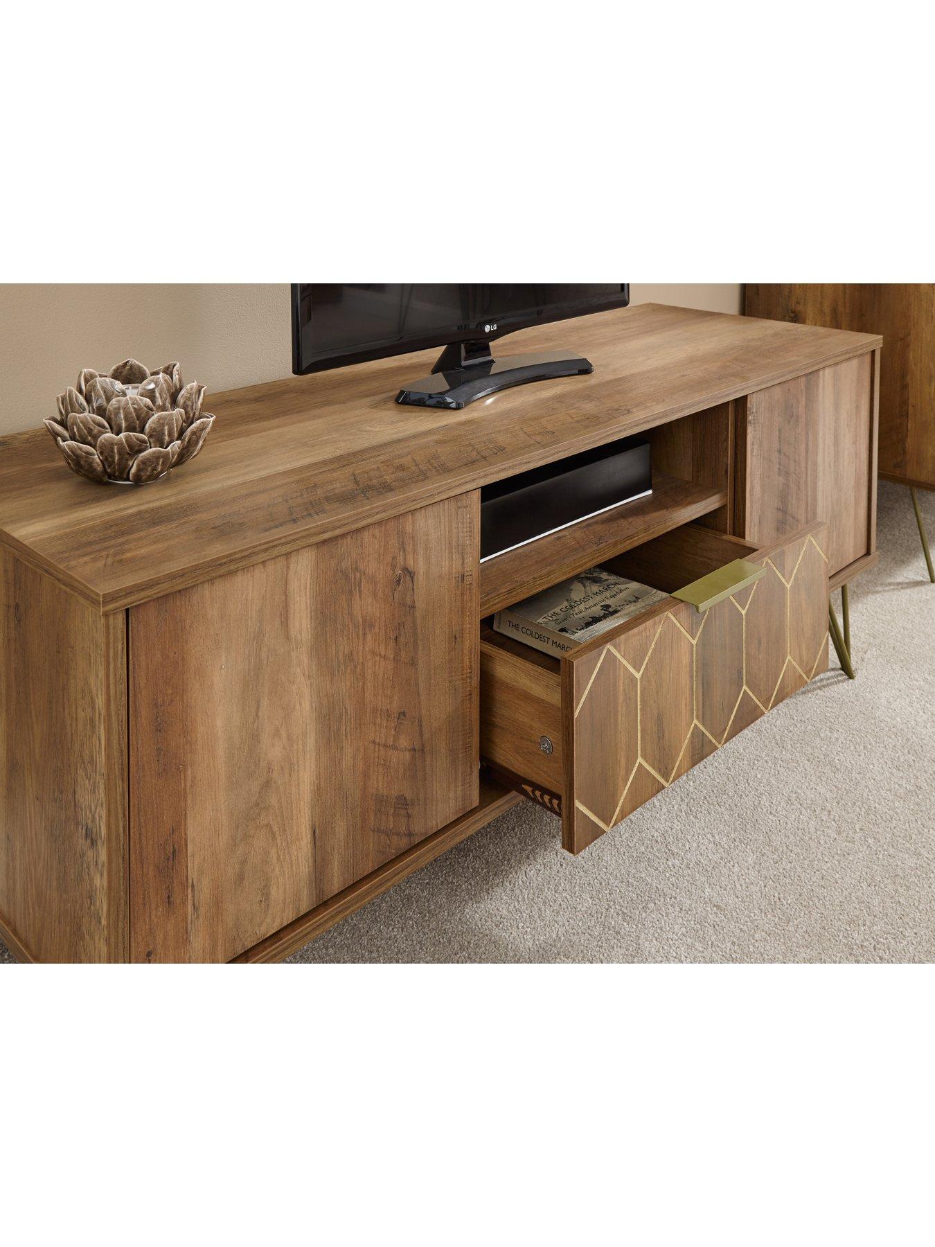 GFW Orleans 2 Door 1 Drawer TV Stand fits up to 50 inch TV Very