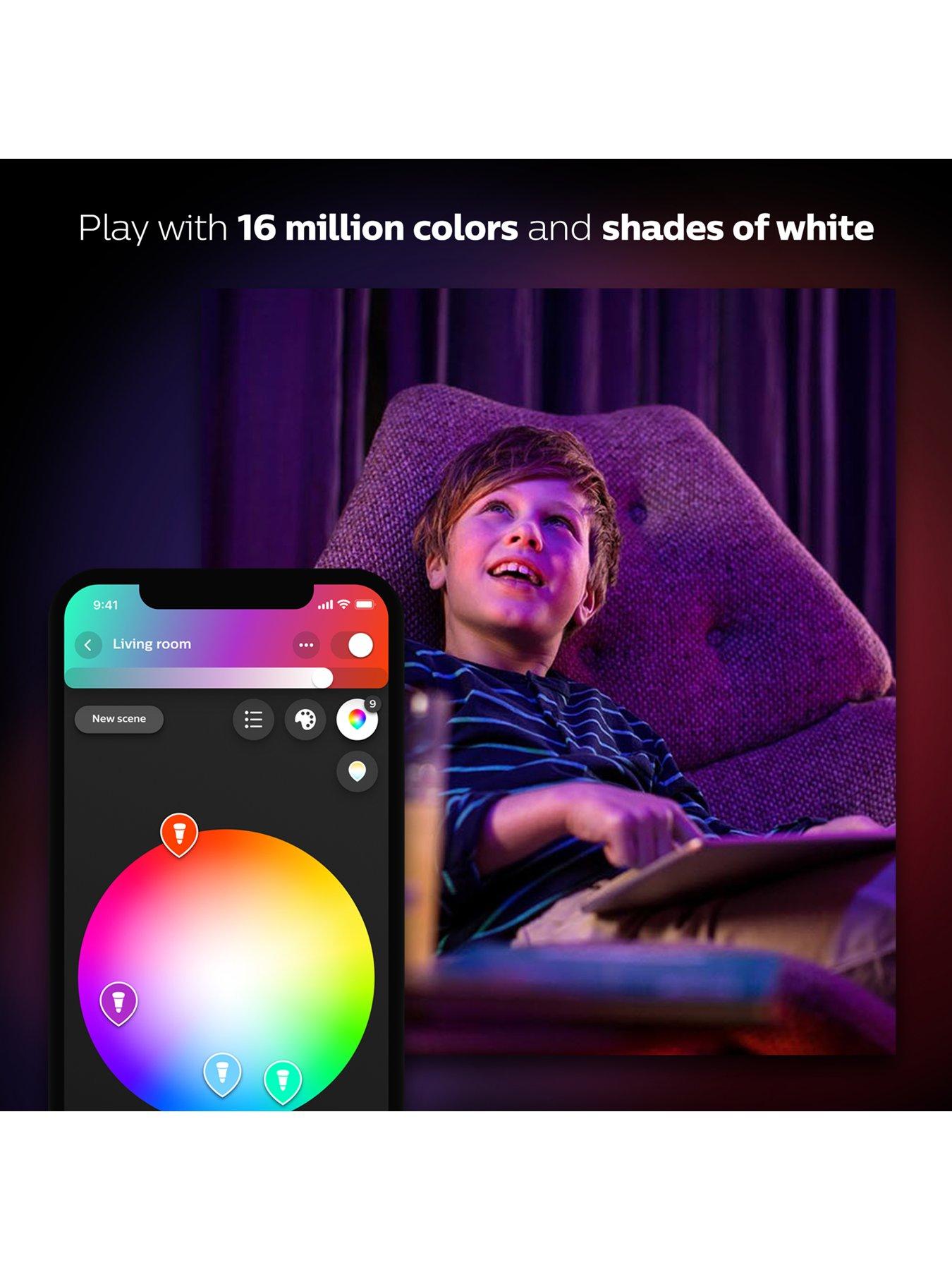 Philips Hue Hue White & Colour Ambiance Smart Bulb 2 Pack B22 Starter ...