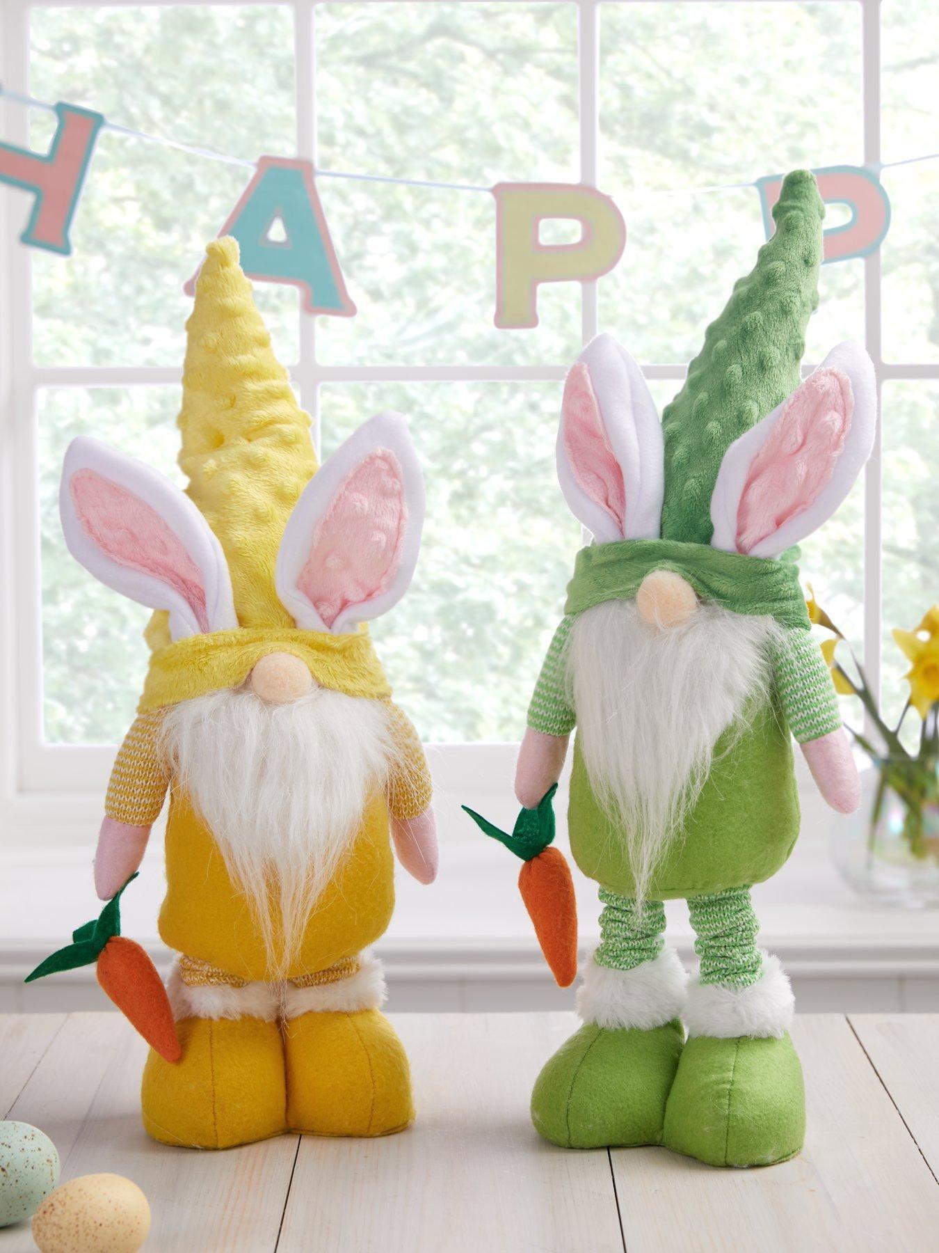 Very Home Set of 2 Tall Spring/Easter Gonks with Extending Legs | Very