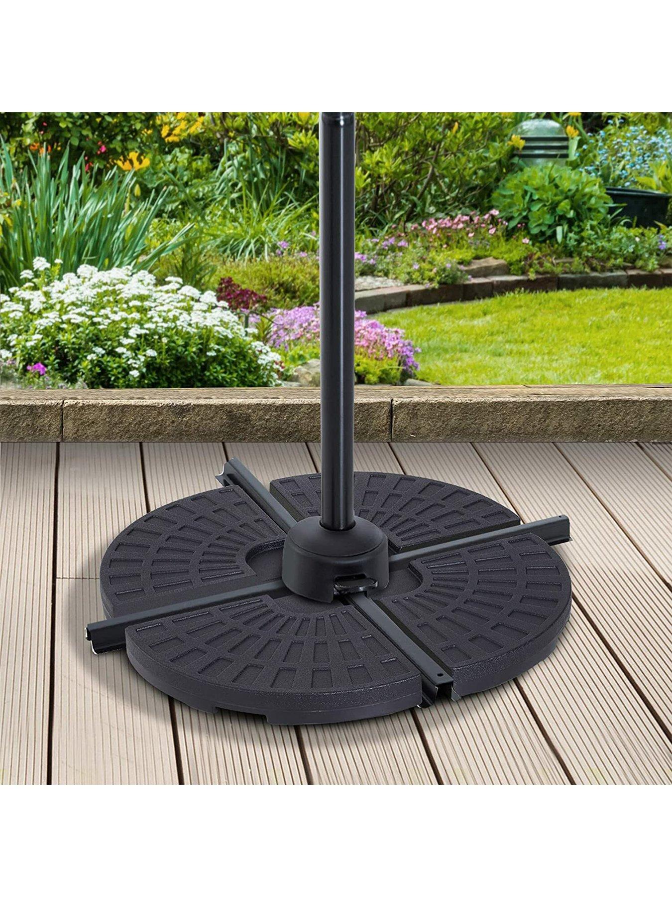 OutSunny 4-Piece Portable Umbrella Base HDPE - Black | Very