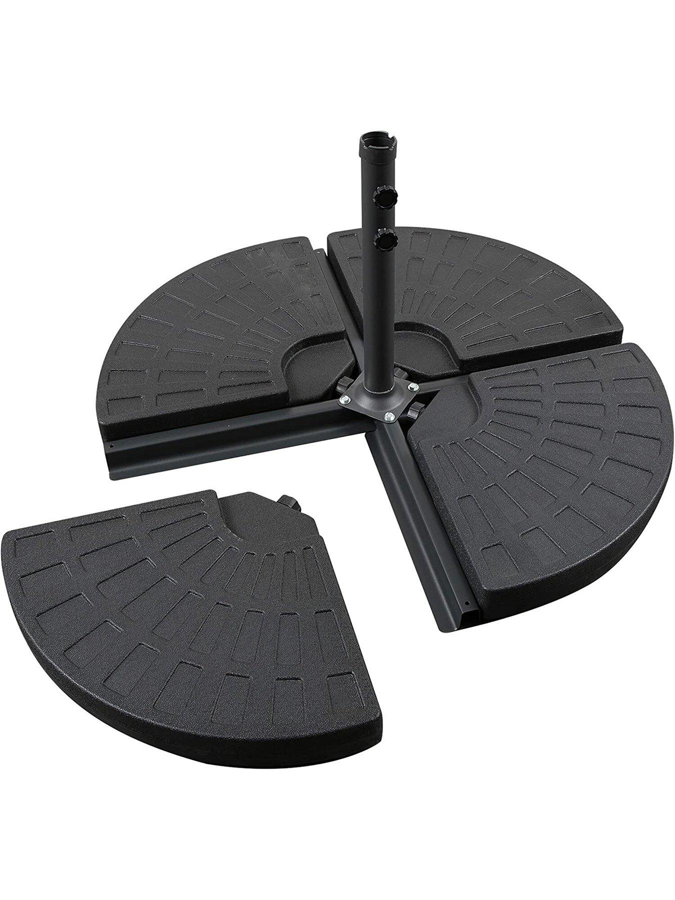 OutSunny 4-Piece Portable Umbrella Base HDPE - Black | Very