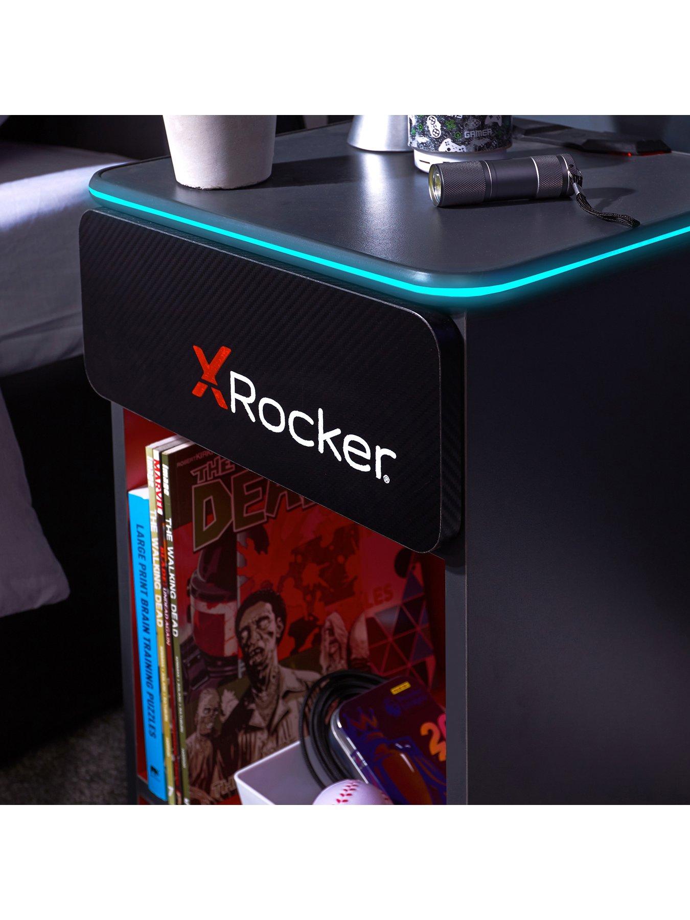 X Rocker Carbon-tek Side Table With Neo LED Lighting and Wireless Phone ...