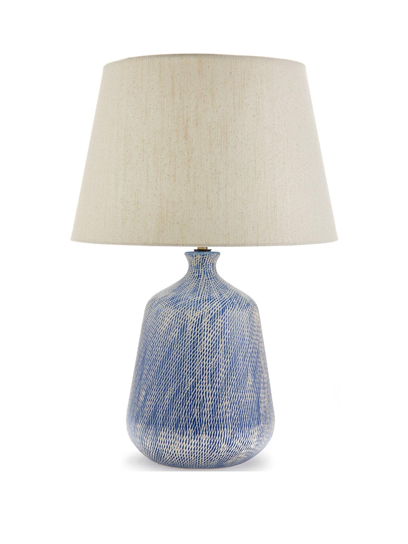 The Very Collection Modern Riveria Blue Scratch Table Lamp | Very