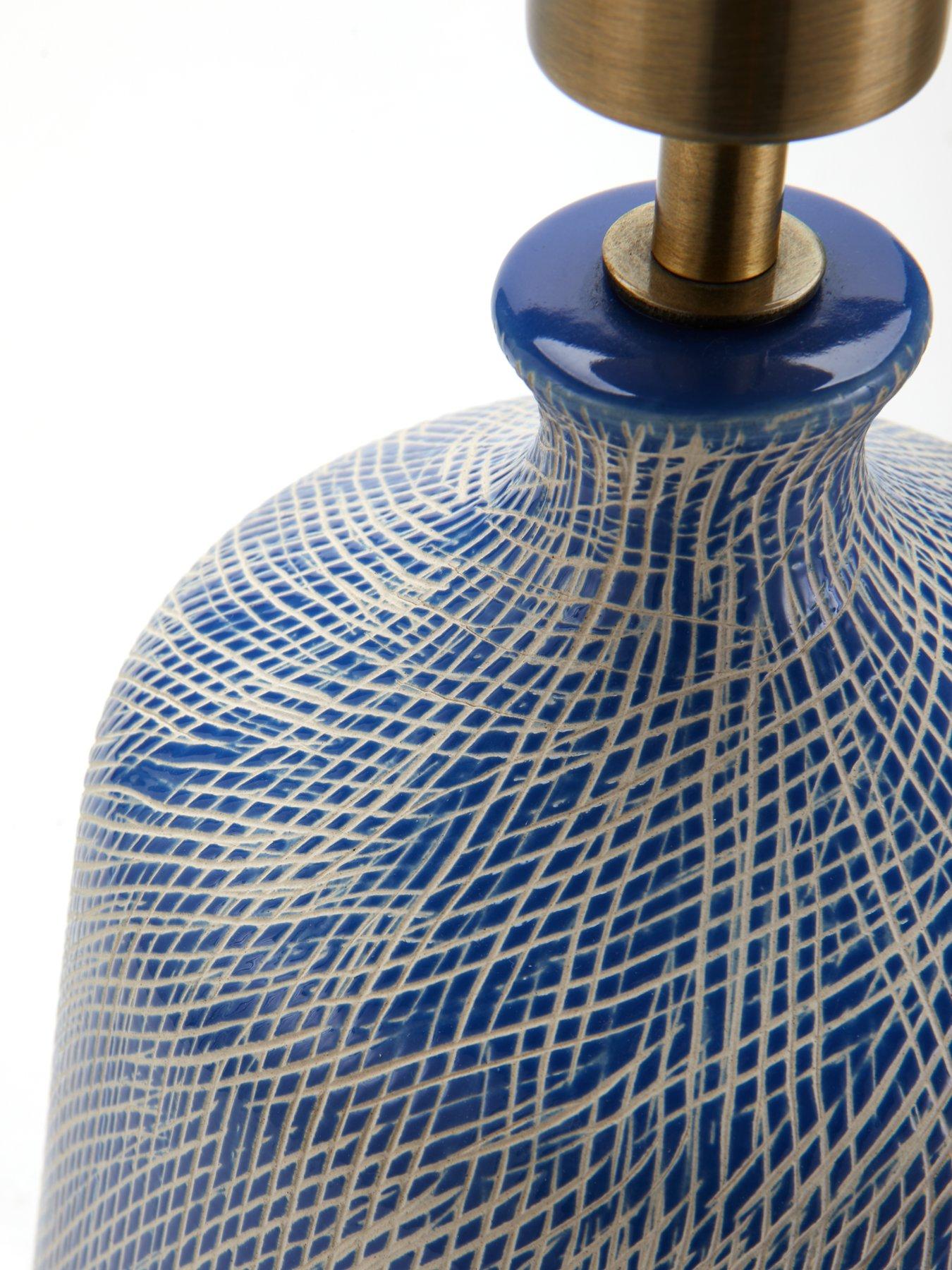 The Very Collection Modern Riveria Blue Scratch Table Lamp | Very