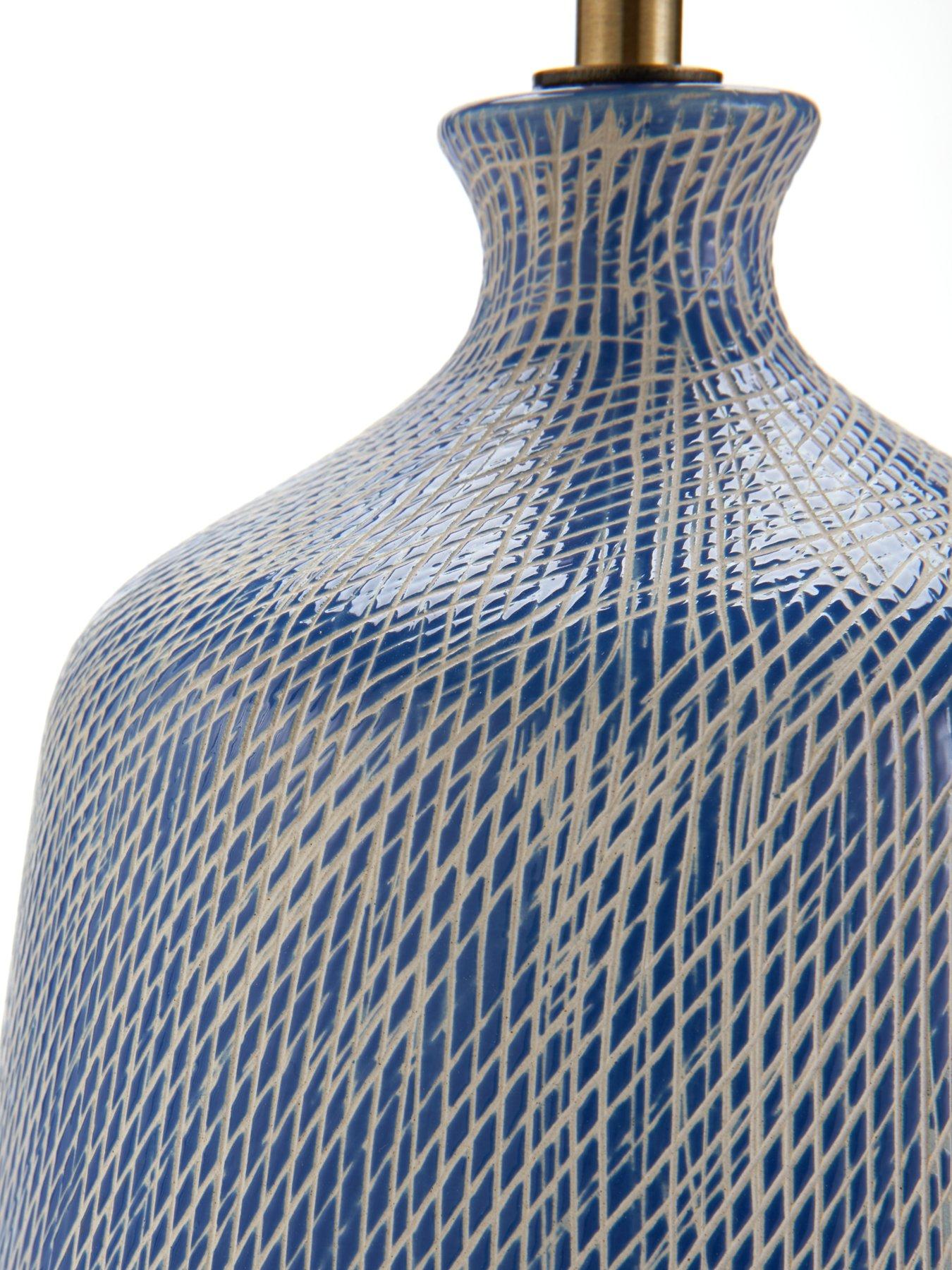 The Very Collection Modern Riveria Blue Scratch Table Lamp | Very