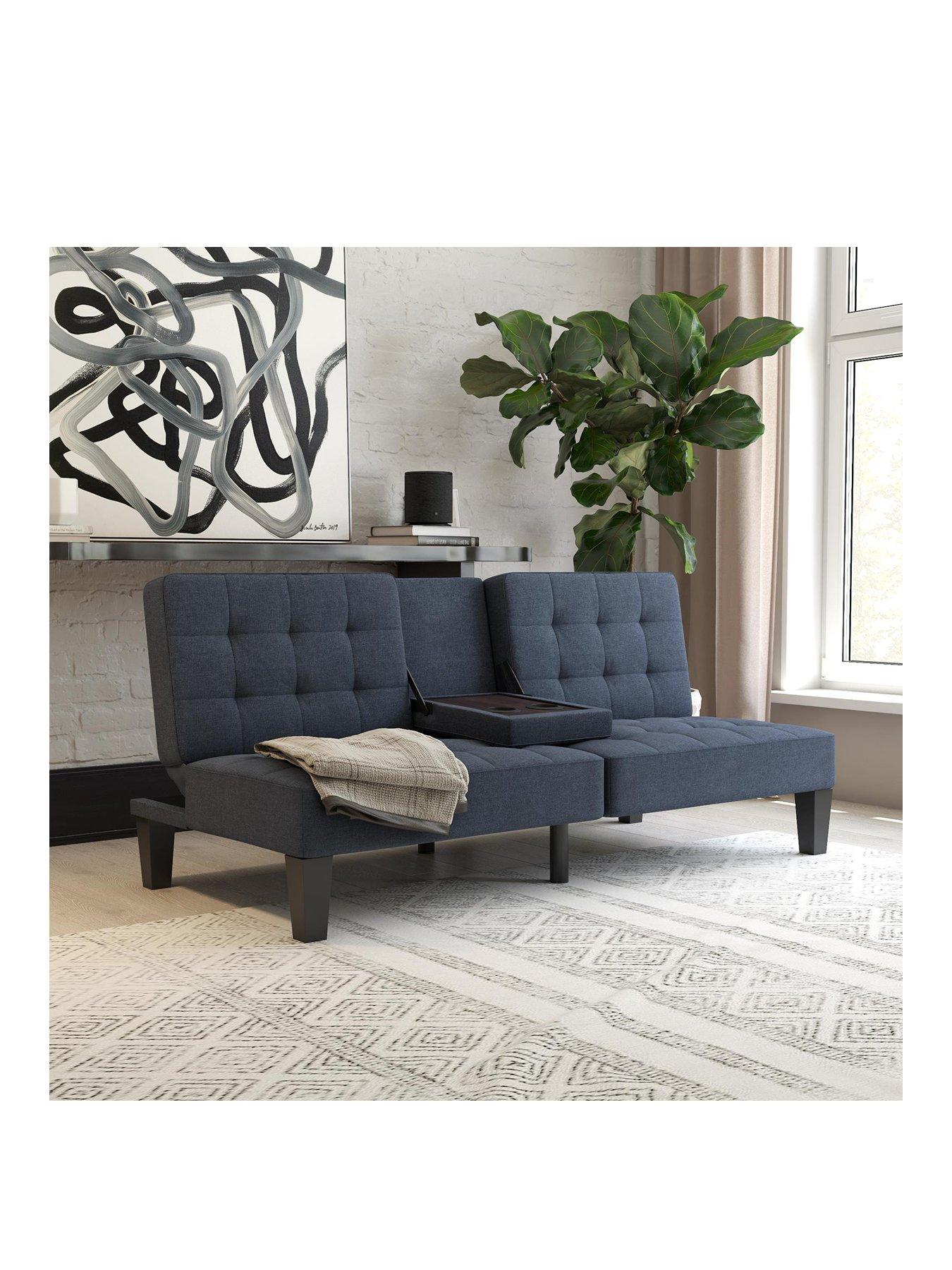 Dorel Home Adalynn Convertible Linen Futon - Blue | Very