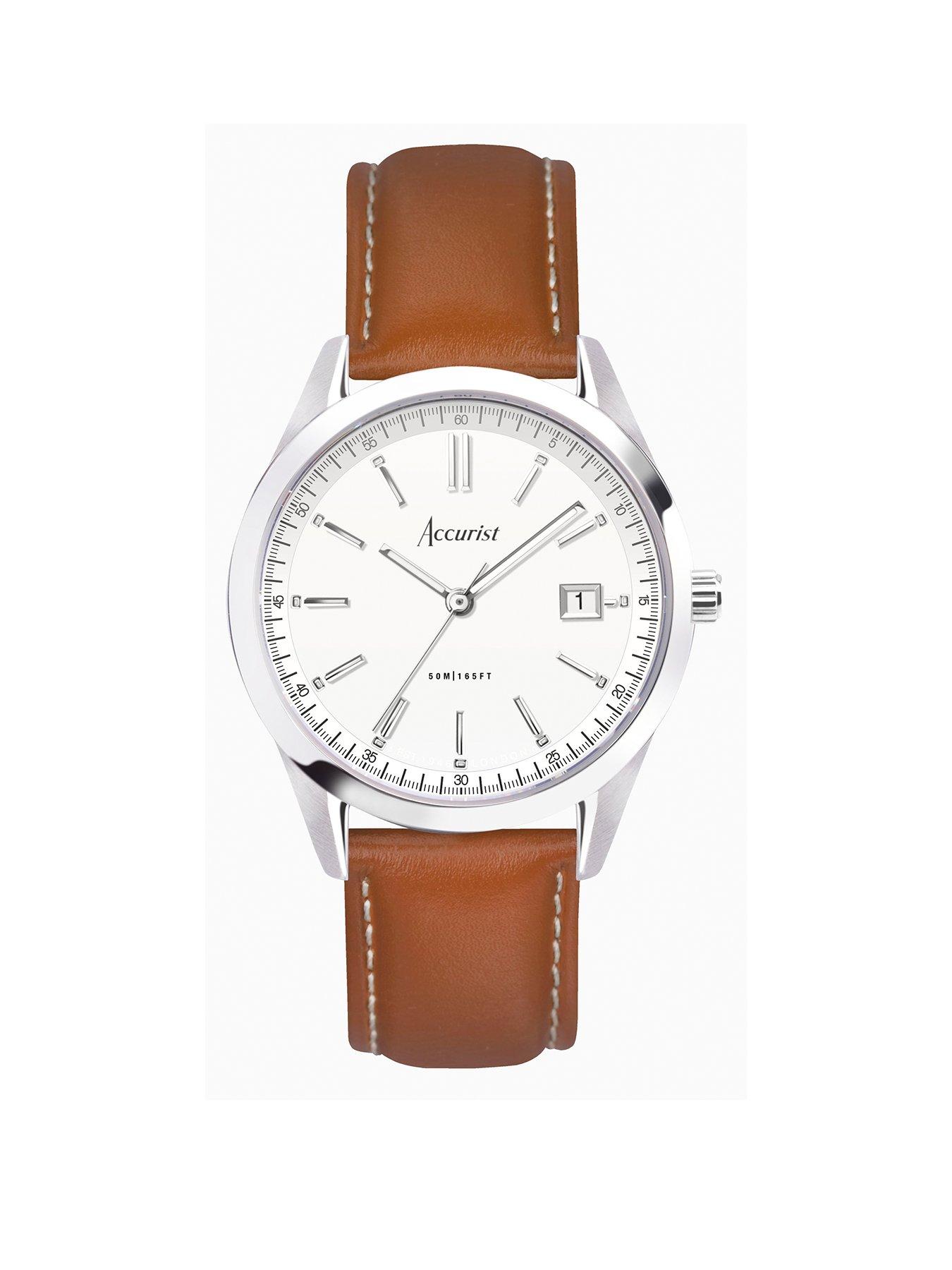 Light brown leather strap watch mens store
