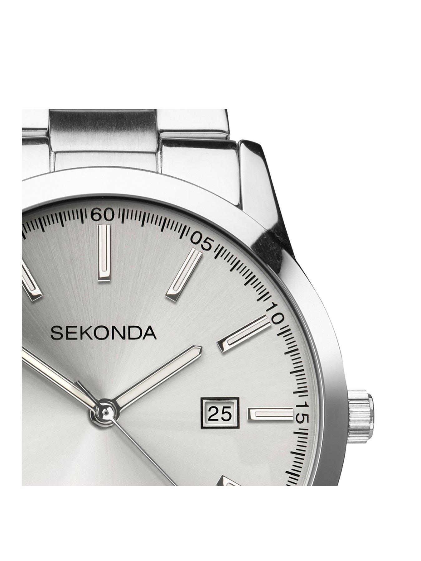Sekonda Men's Taylor Silver Stainless Steel Bracelet with Silver Dial ...