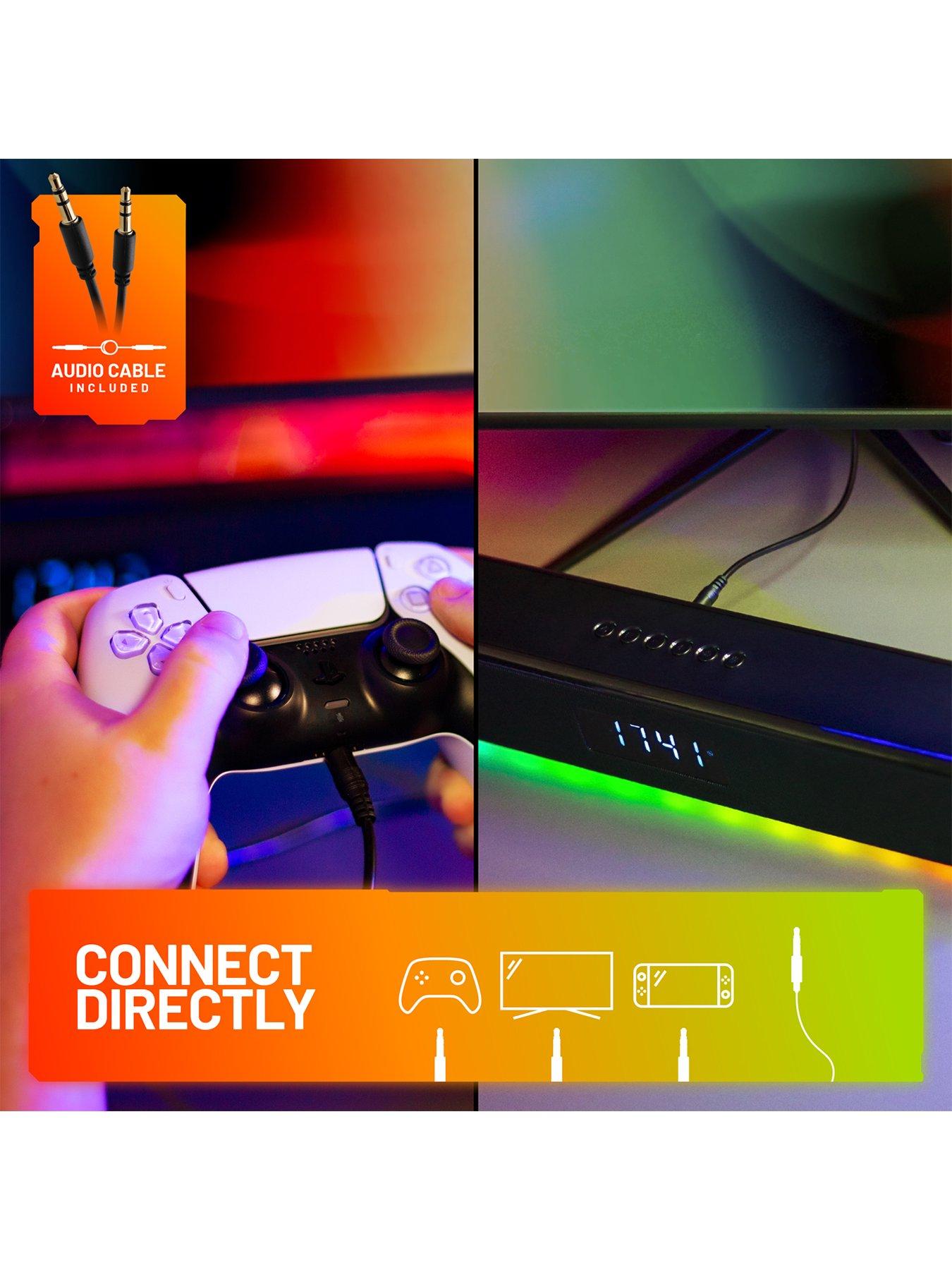 Stealth LED Light-Up Rechargeable, Portable Soundbar for Gaming, Music ...