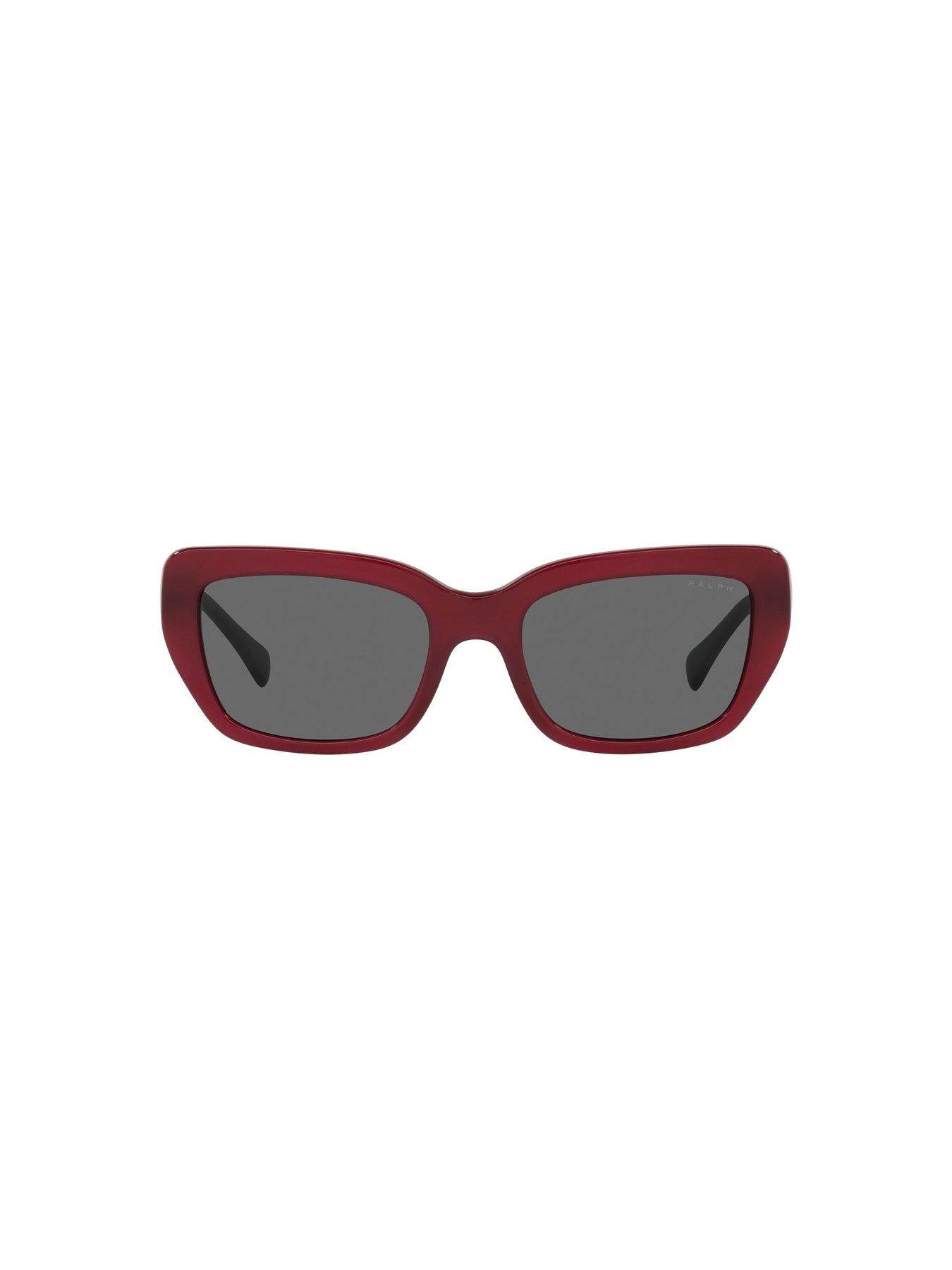 Ralph Rectangle Sunglasses - Shiny Opal Red | Very