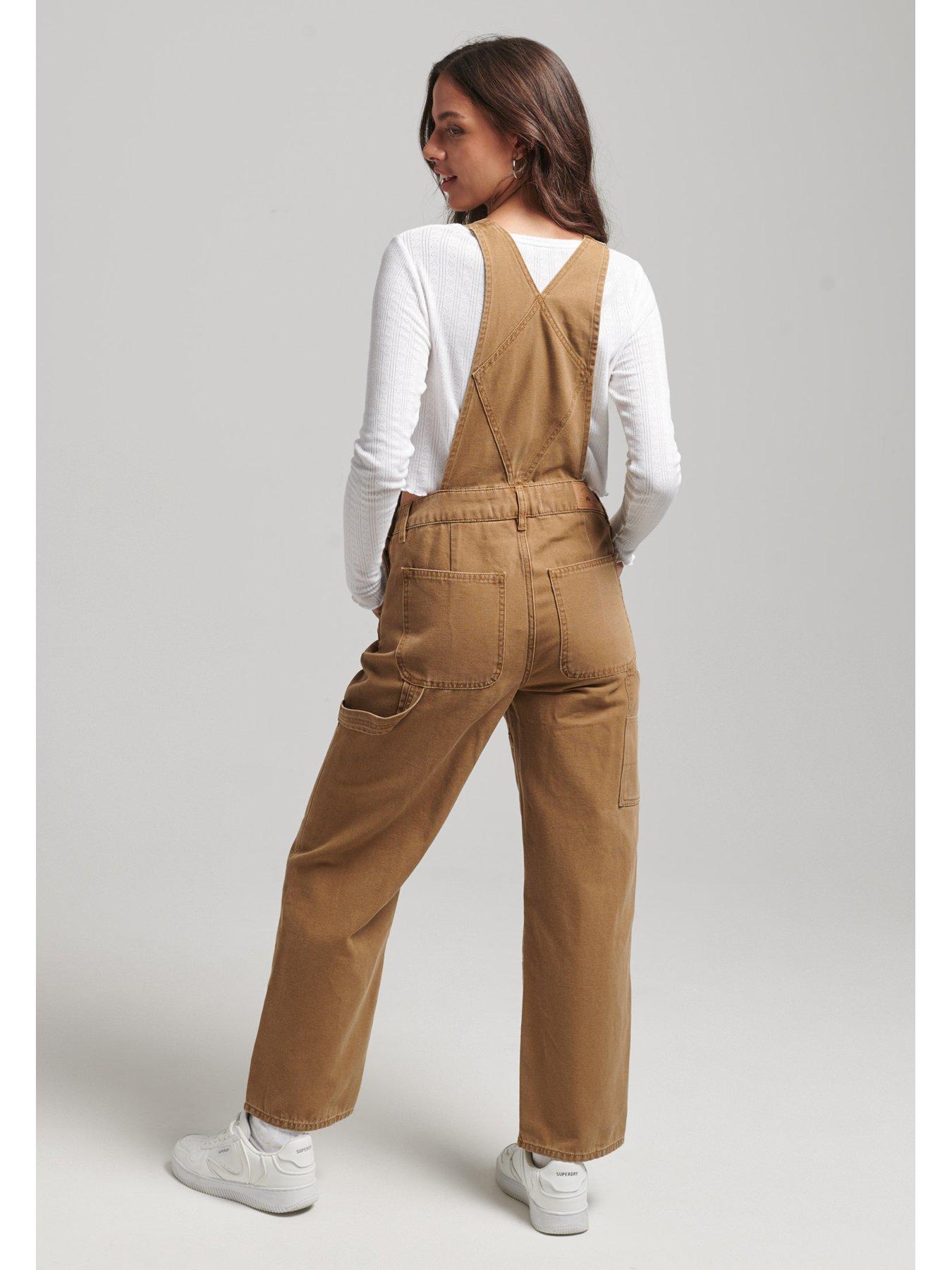 Superdry Vintage Carpenter Dungaree - Brown | very.co.uk