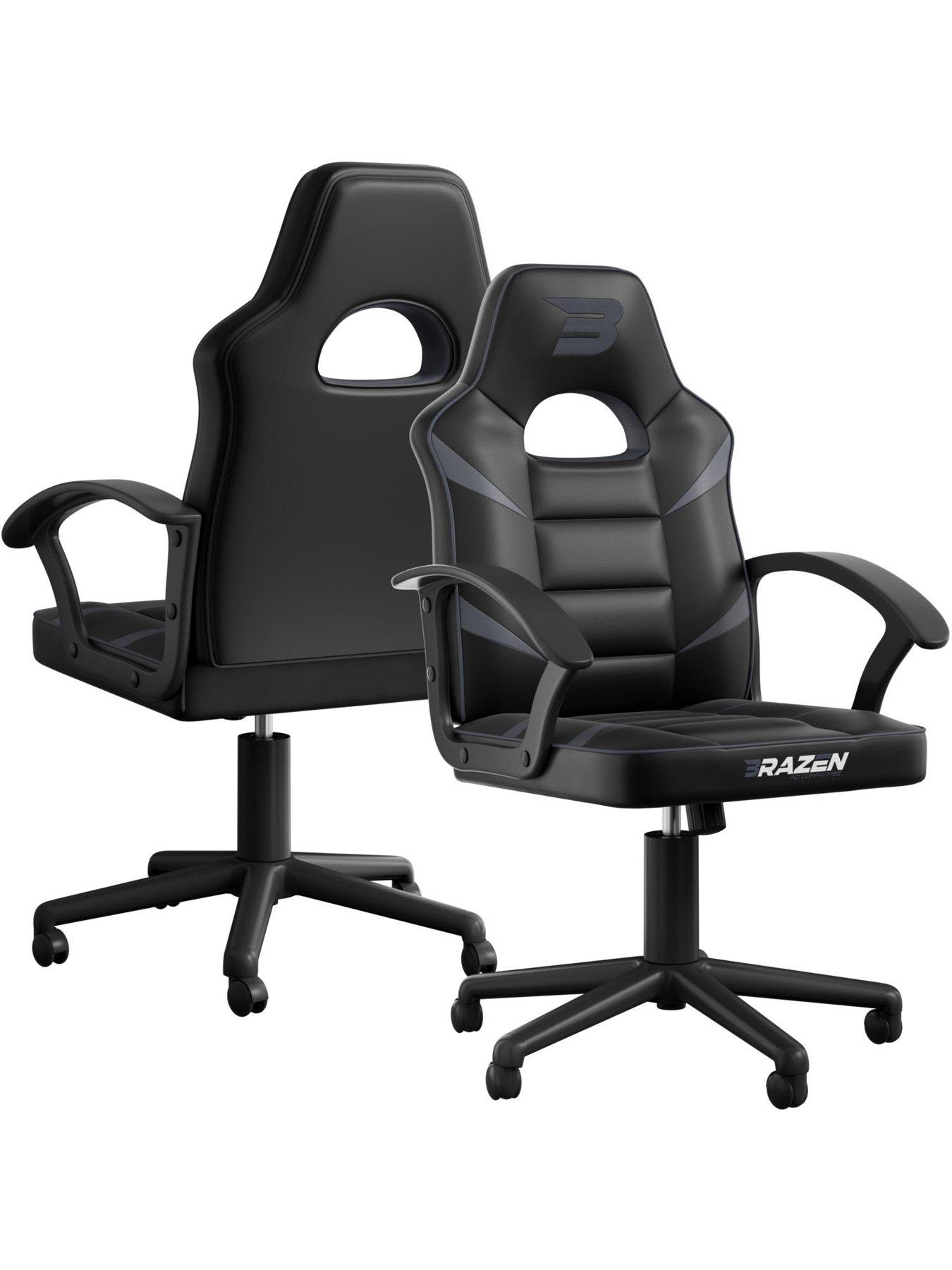 BraZen Valor Mid Back PC Gaming Chair - Grey | Very.co.uk