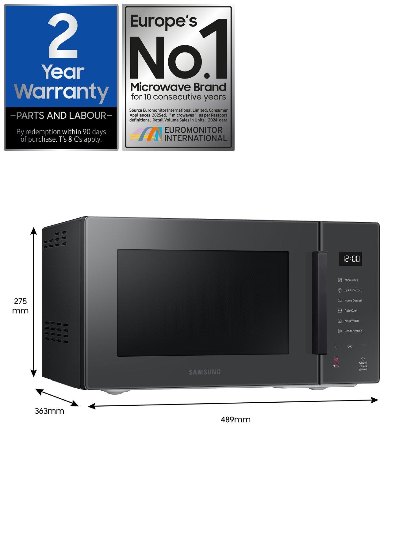 Samsung MS23T5018AC/EU 23 Litre Solo Microwave with Triple Distribution ...