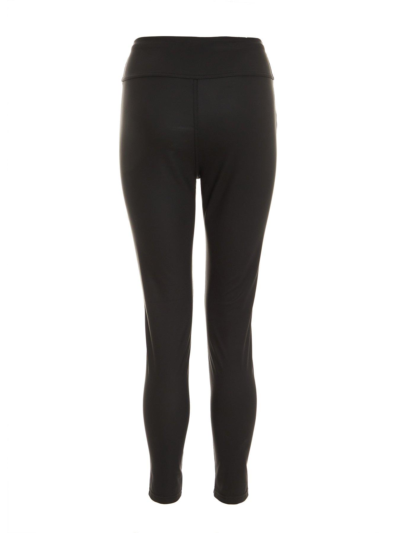 Quiz Faux Leather Button Leggings Very