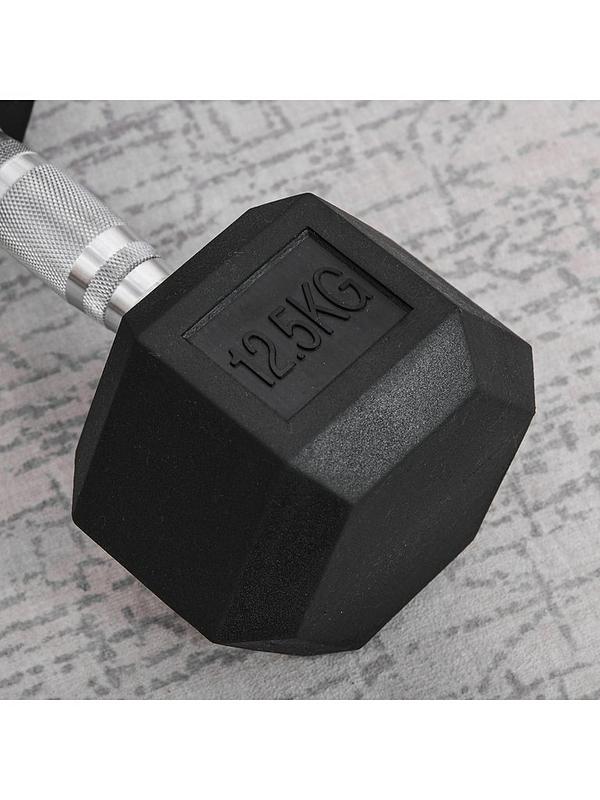 Homcom 12.5KG Single Rubber Hex Dumbbell | Very Homcom 12.5KG Single Rubber Hex Dumbbell | Very