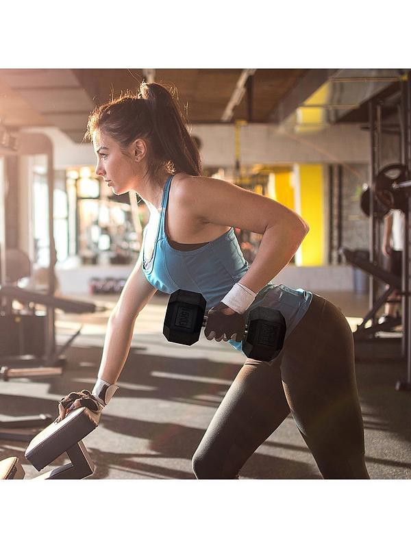 Homcom 15KG Single Rubber Hex Dumbbell | Very Homcom 15KG Single Rubber Hex Dumbbell | Very