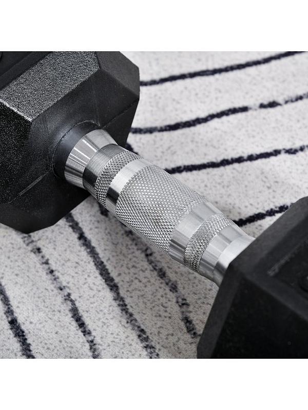 Homcom 2 x 10kg Hex Rubber Dumbbells Set | Very Homcom 2 x 10kg Hex Rubber Dumbbells Set | Very