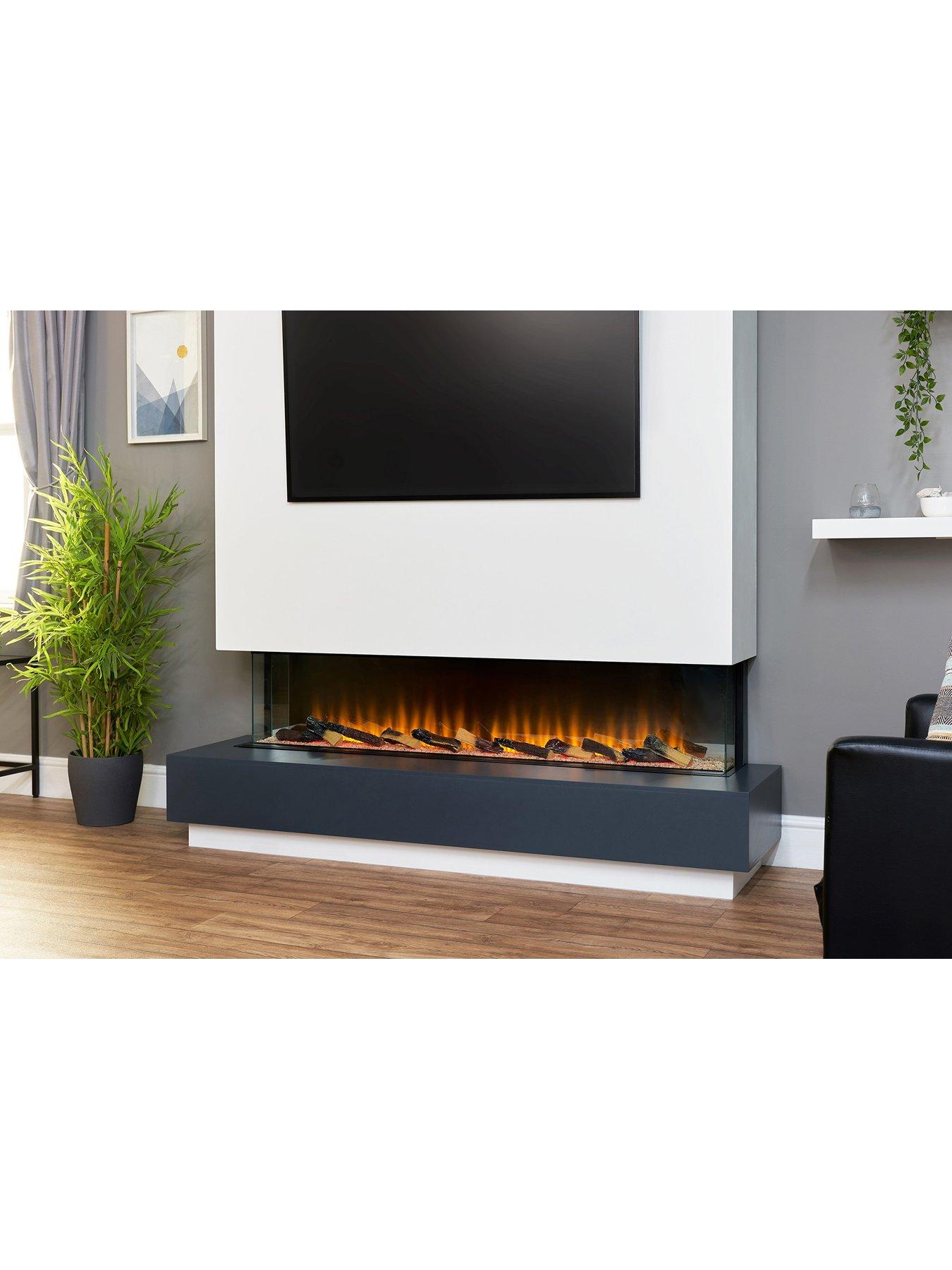 Adam Fires & Fireplaces Adam Sahara Electric Inset Media Wall Fire with ...