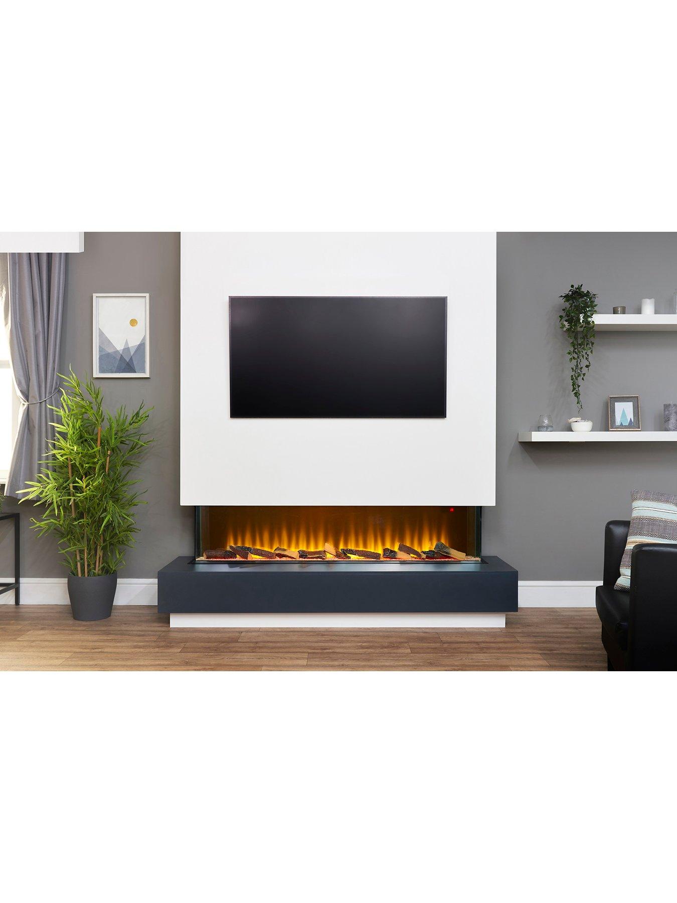 Adam Fires & Fireplaces Adam Sahara Electric Inset Media Wall Fire with ...