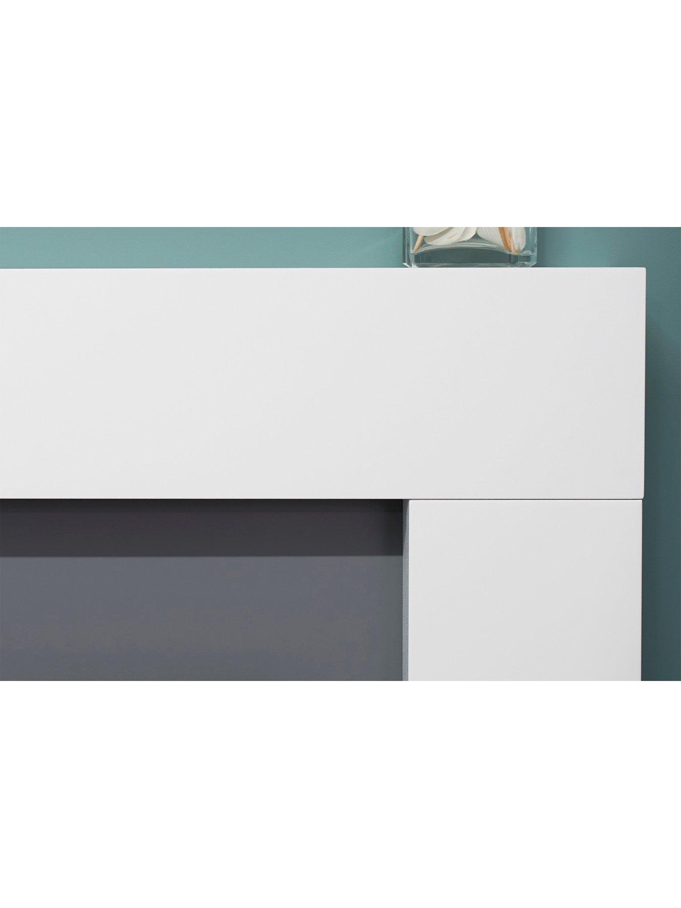 Adam Fires & Fireplaces Adam Dakota Fireplace in Pure White & Grey with ...