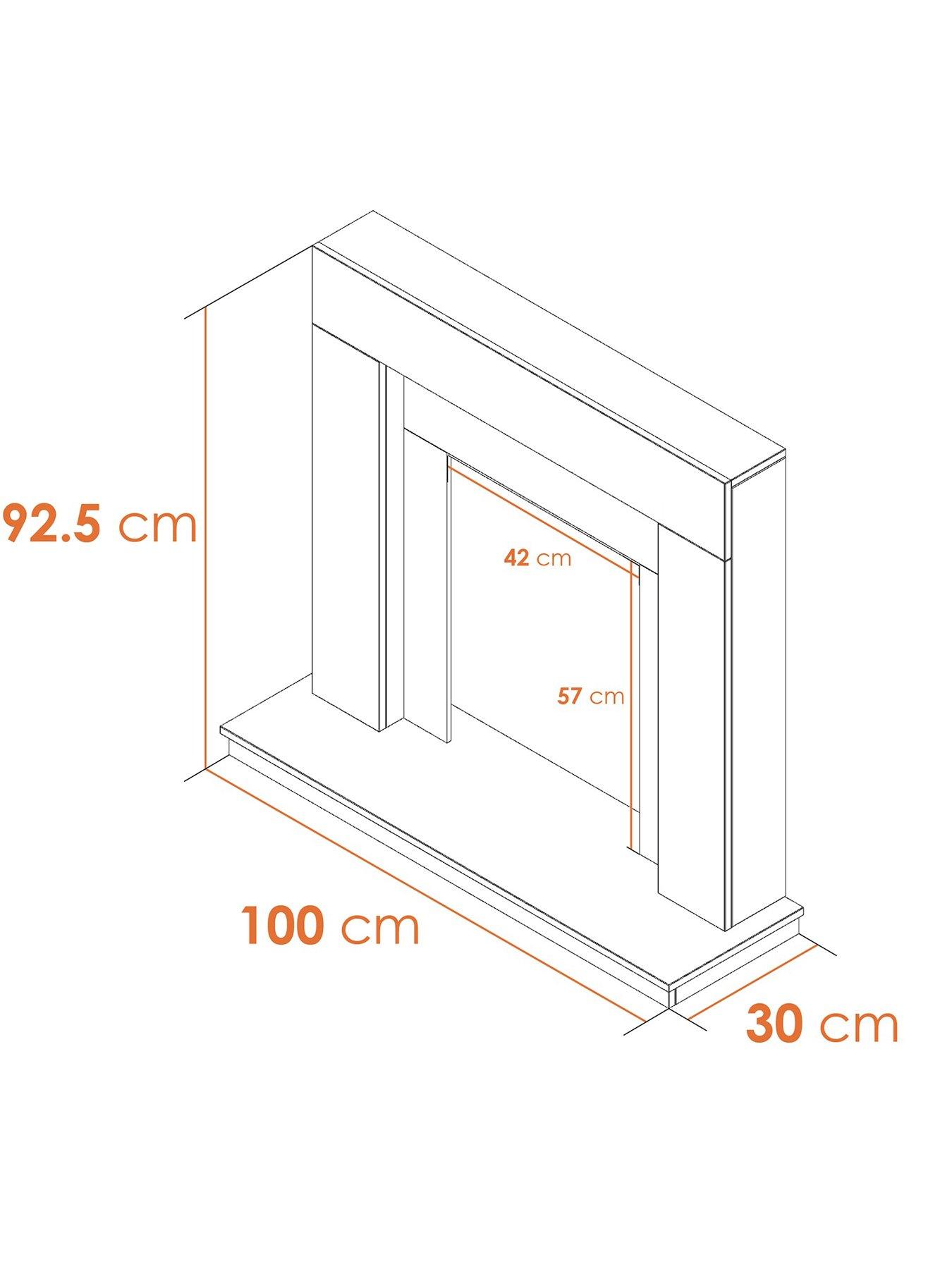 Adam Fires & Fireplaces Adam Dakota Fireplace in Pure White & Grey with ...