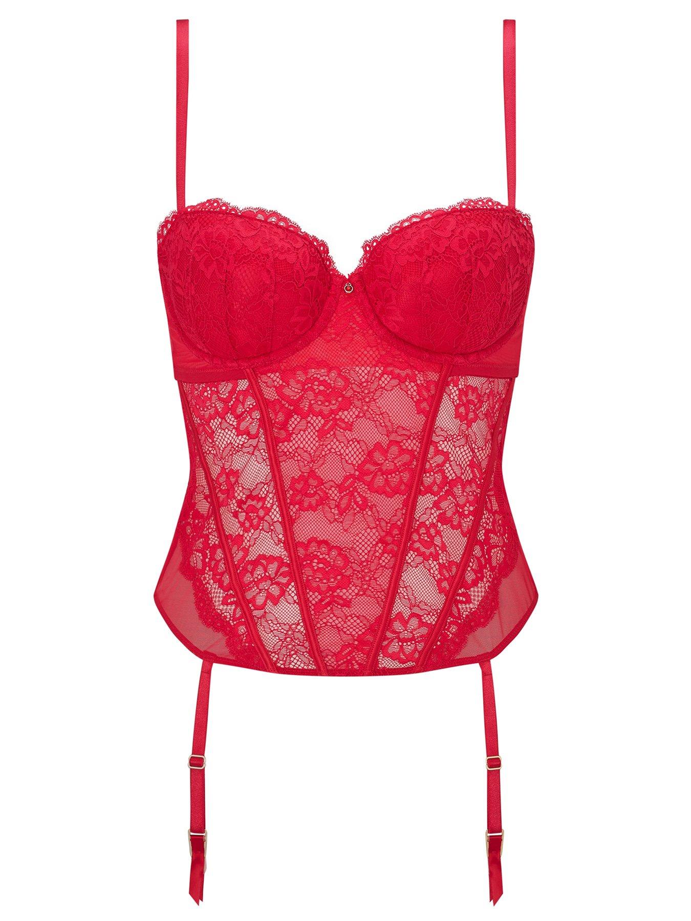 Ann Summers Sexy Lace Planet Basque Red Uk