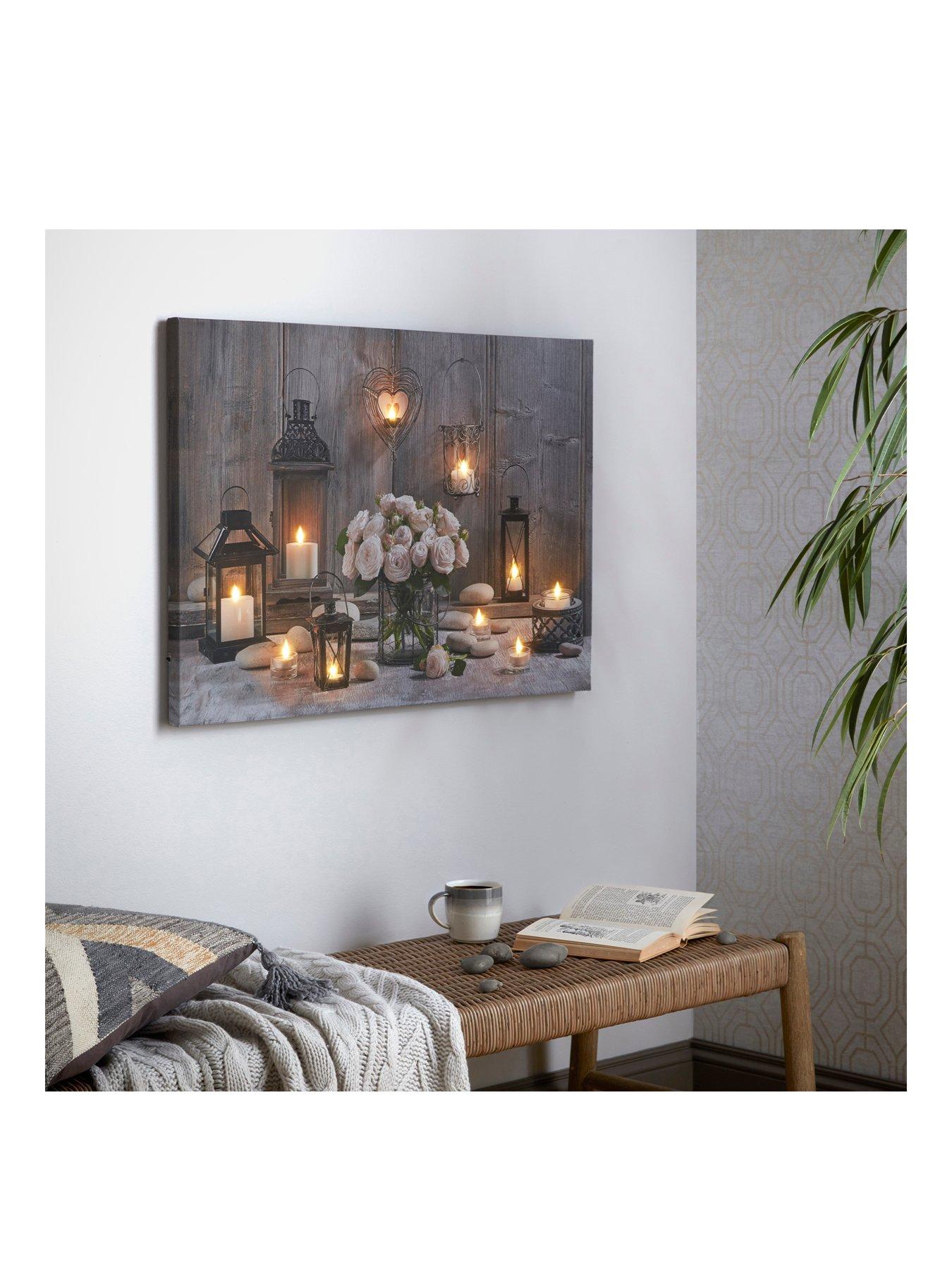 Art For The Home Cosy Cottage LED Canvas Wall Art | very.co.uk