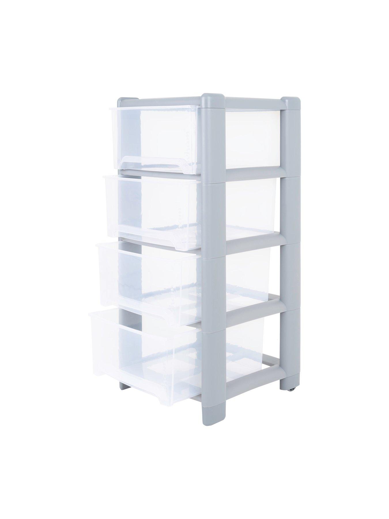 Wham Deep 4-Drawer Storage Unit - Light Grey | Very.co.uk