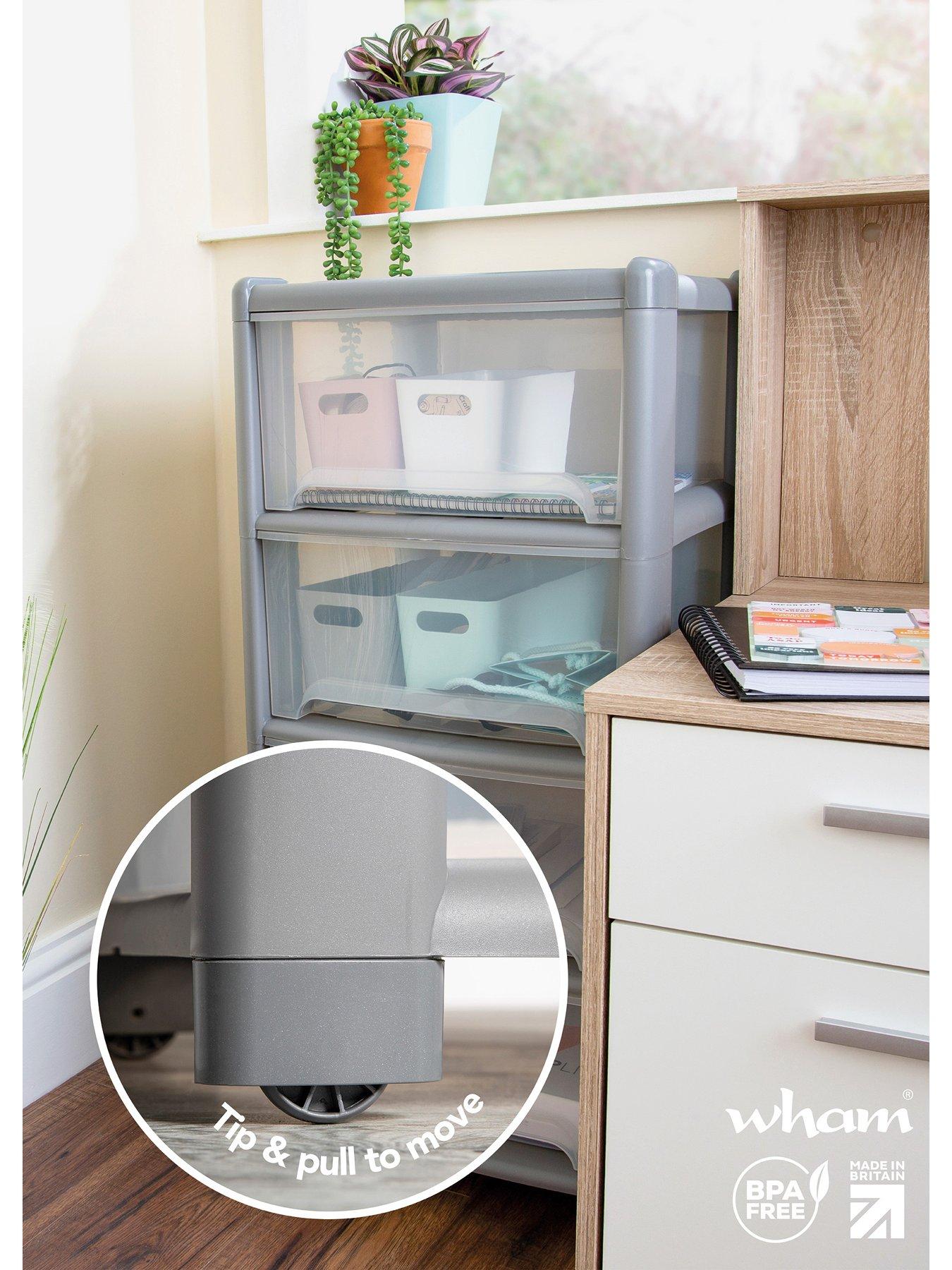 Wham Deep 4-Drawer Storage Unit - Light Grey | Very