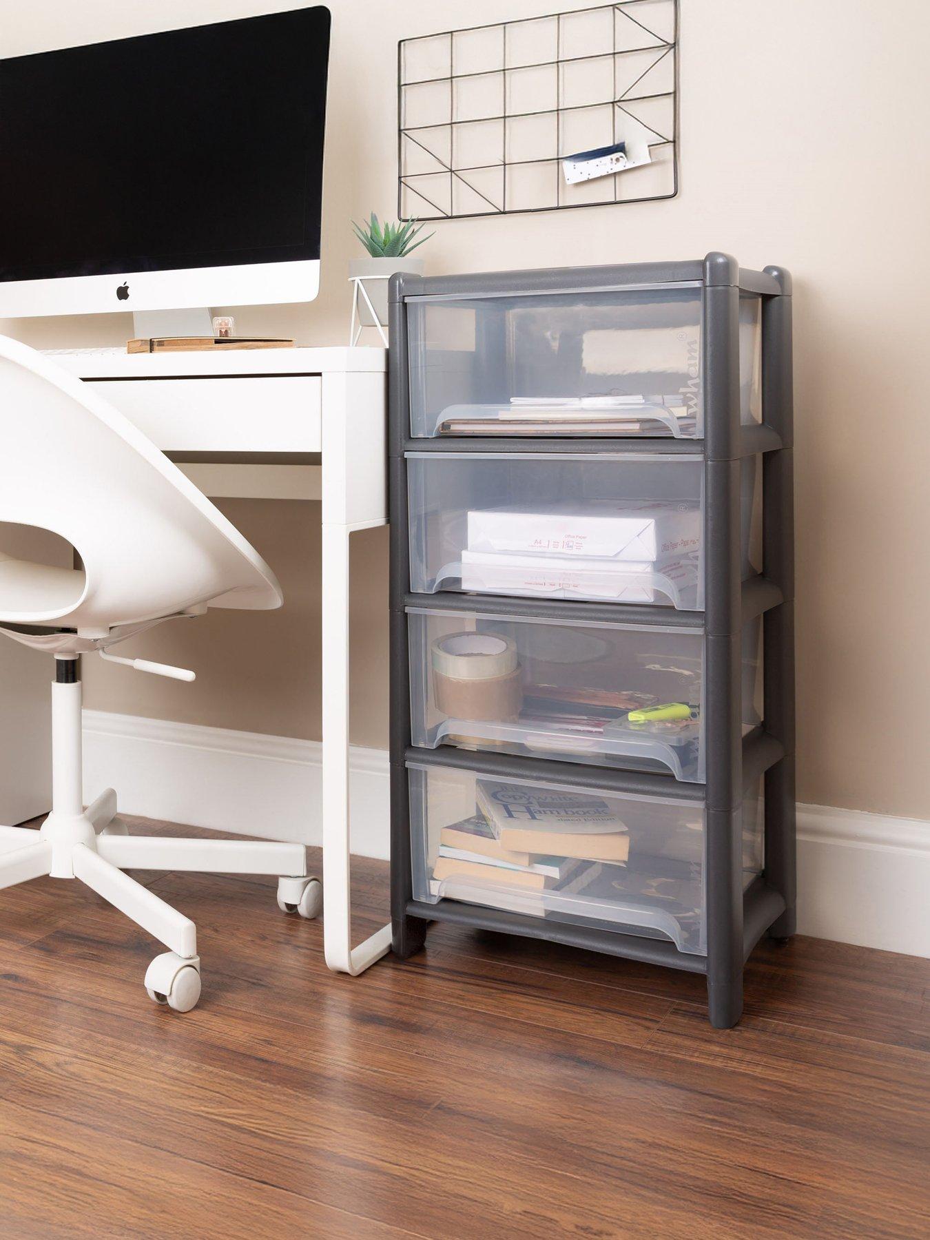 Wham Deep 4-Drawer Storage Unit in Graphite | Very