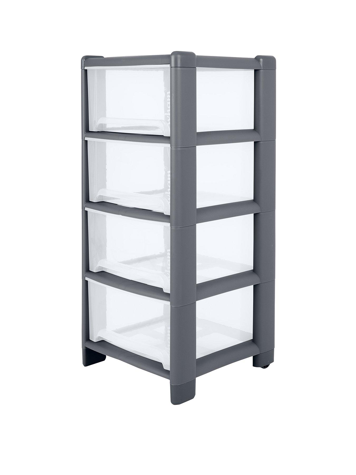 Wham Deep 4-Drawer Storage Unit in Graphite | Very.co.uk